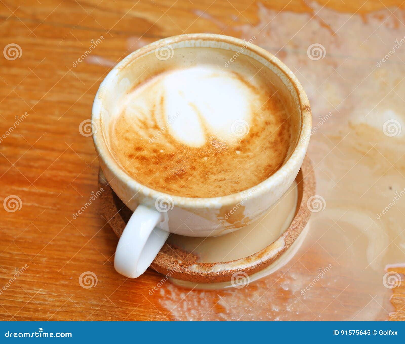 Coffee Spilled on the Wood Table Stock Image - Image of home, delicious ...