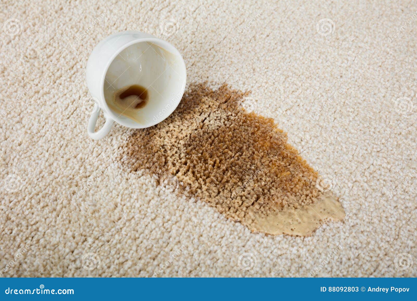 Coffee Spilling from Cup on Carpet Stock Image - Image of drop ...