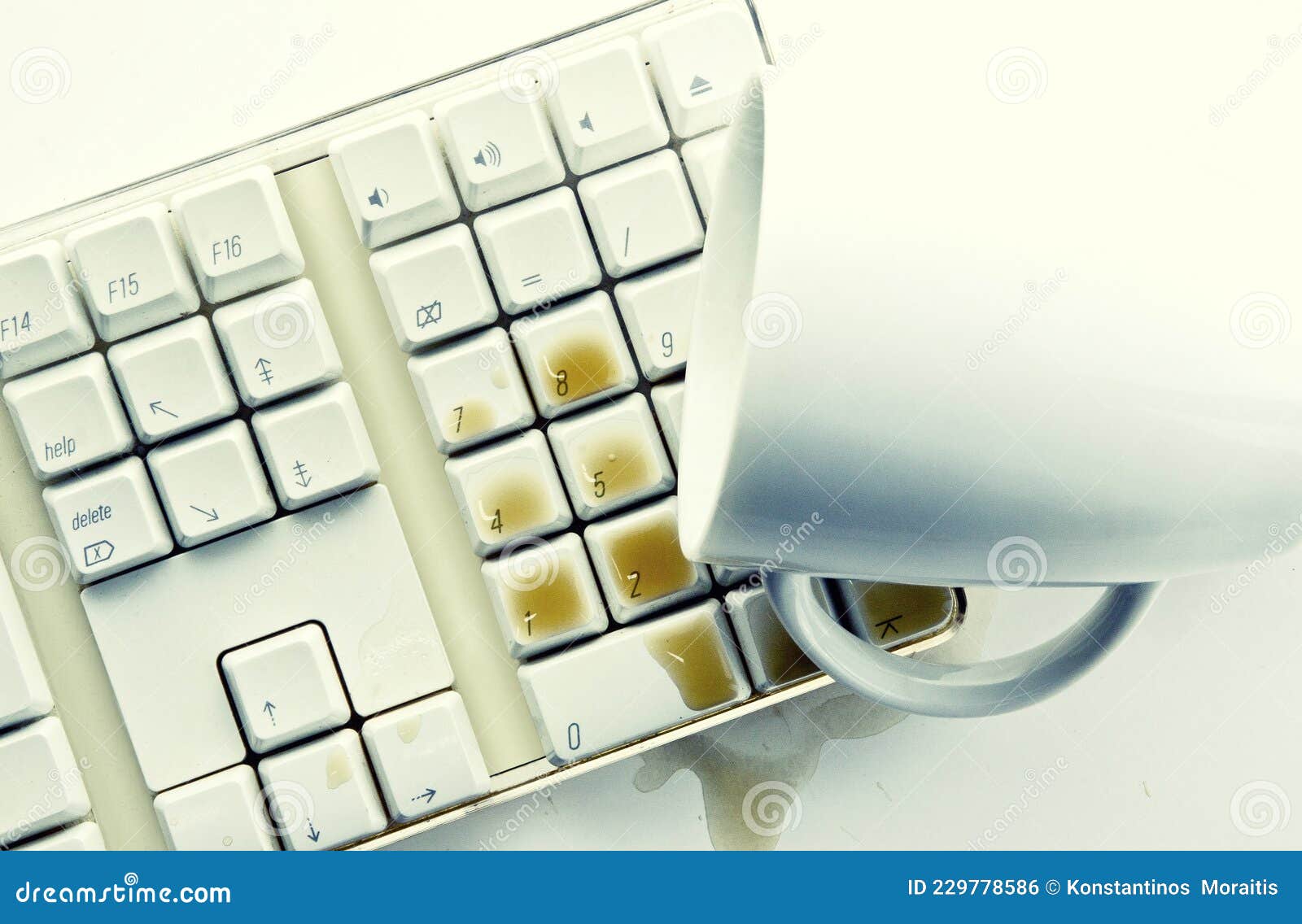 Coffee Spilling Over Computer Keyboard Stock Photo - Image of dirty ...