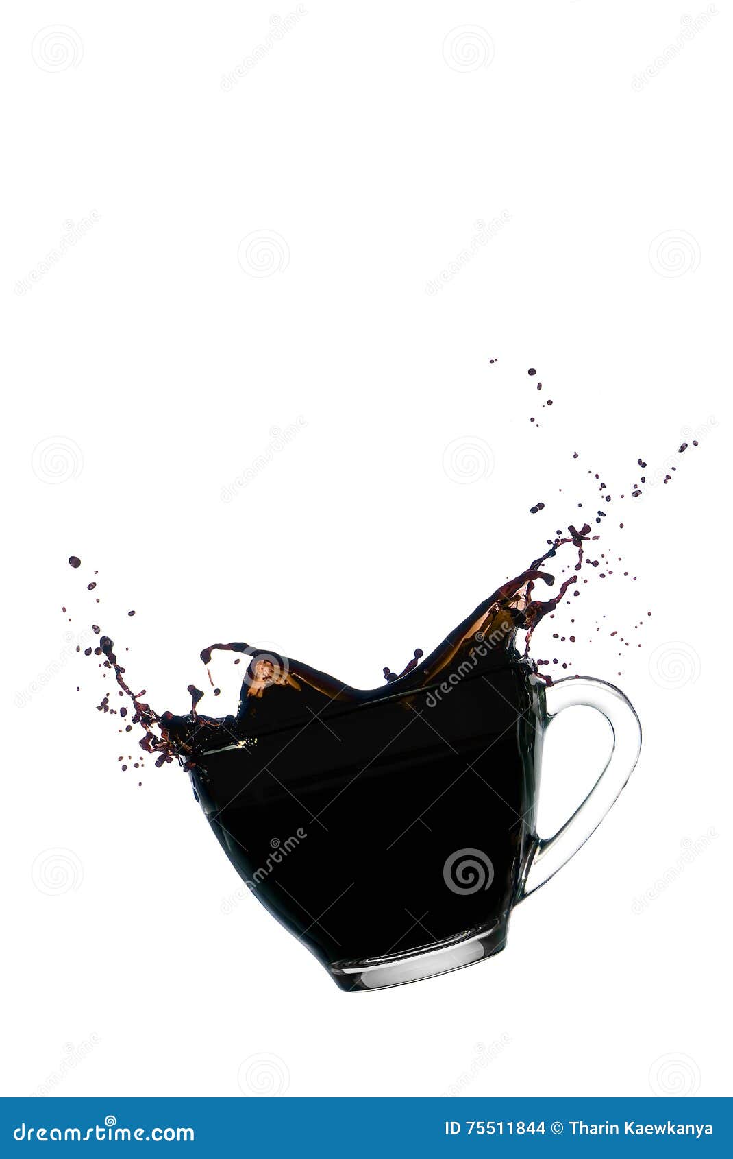 Coffee Splash in Clear Glass Bowl Stock Photo - Image of space, shop ...