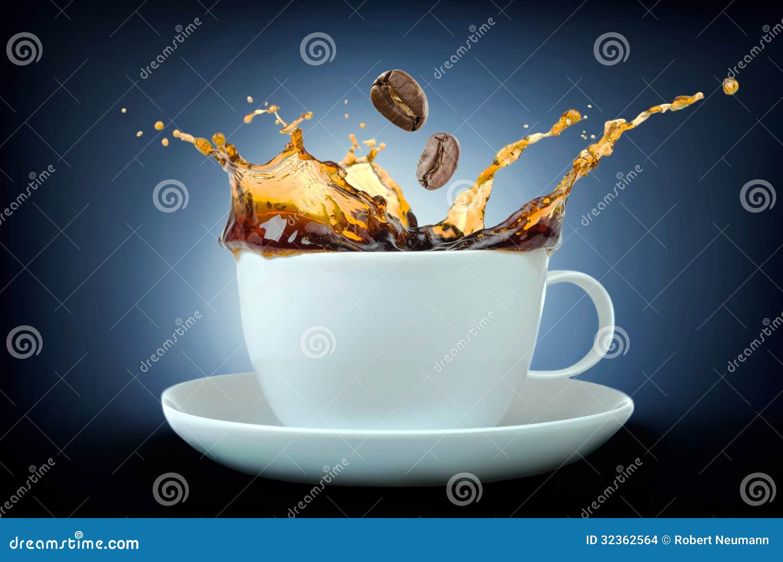 Coffee Splash with Coffee Beans Stock Photo - Image of movement, liquid ...