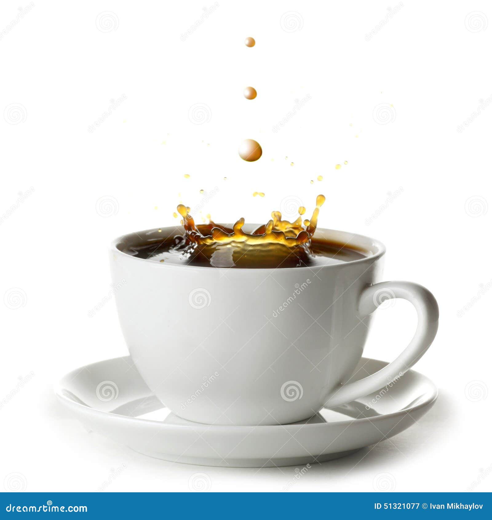 Coffee splash in cup stock image. Image of droplet, isolated - 51321077