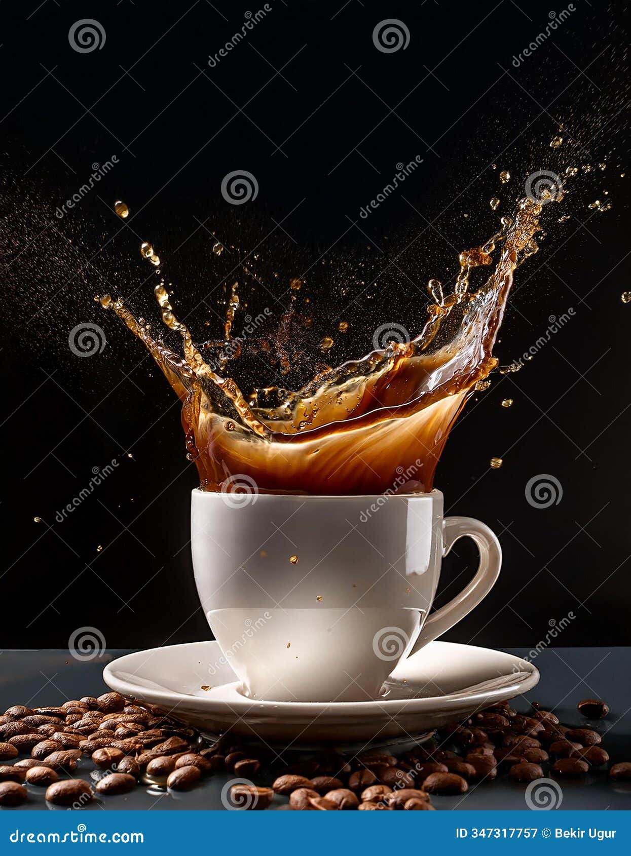 Coffee Splash. Cup of Spilling Coffee Creating Splash Stock ...