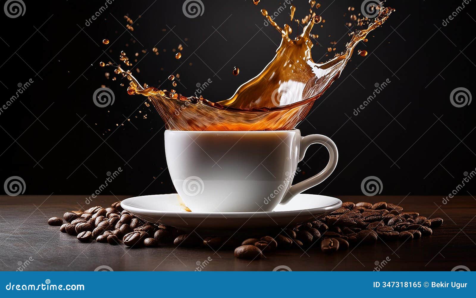 Coffee Splash. Cup of Spilling Coffee Creating Splash Stock ...