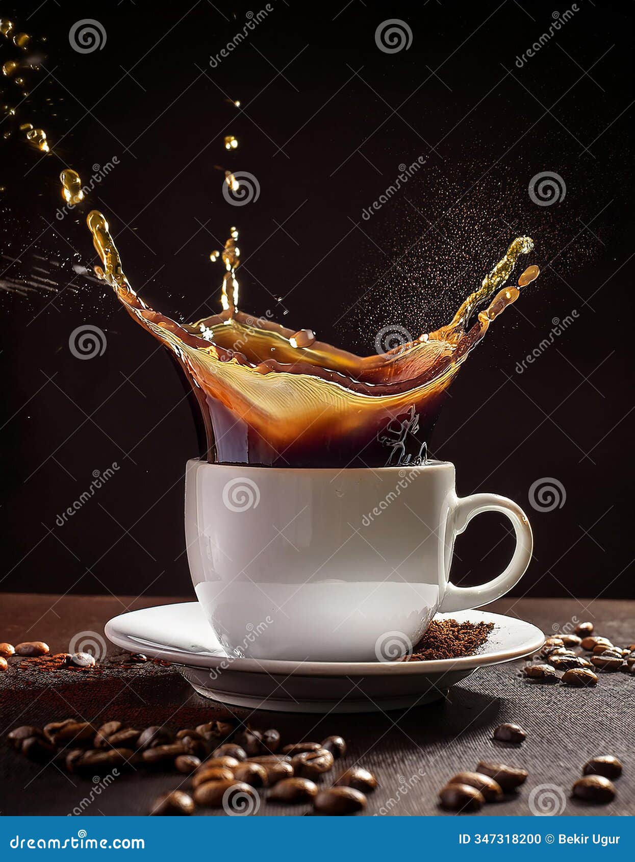 Coffee Splash. Cup of Spilling Coffee Creating Splash Stock ...