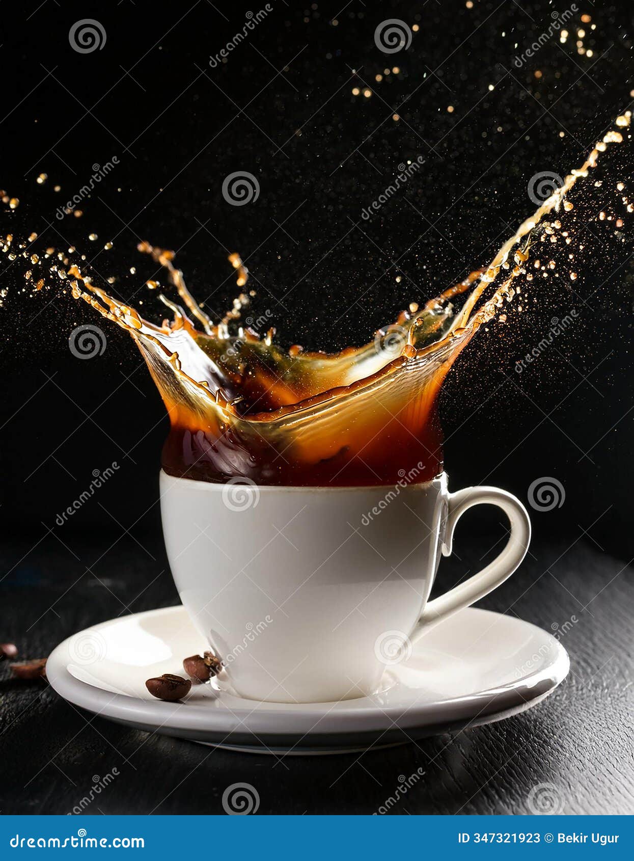 Coffee Splash. Cup of Spilling Coffee Creating Splash Stock ...