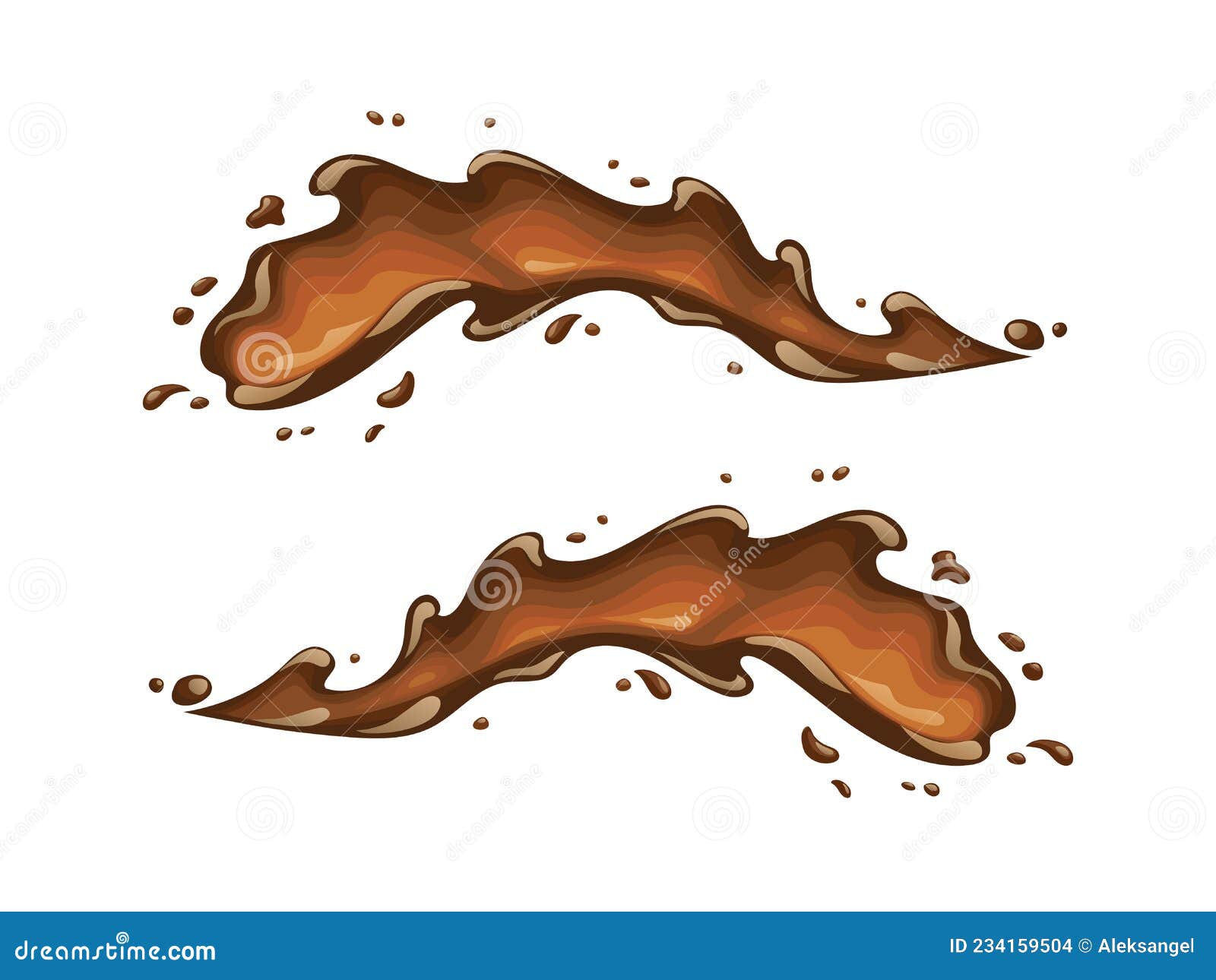 Coffee Splash. Flow Brown Liquid Stock Illustration - Illustration of ...