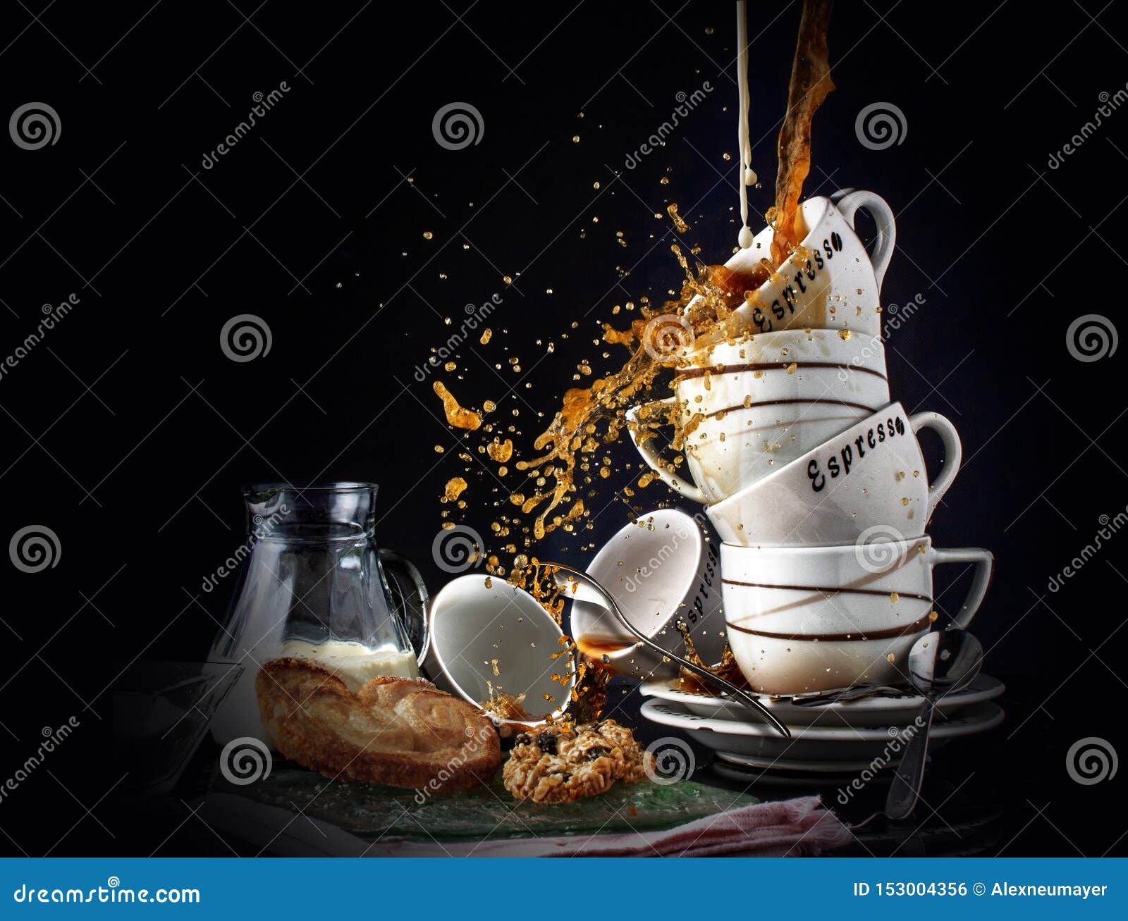 Coffee splash food art stock photo. Image of fresh, dairy - 153004356