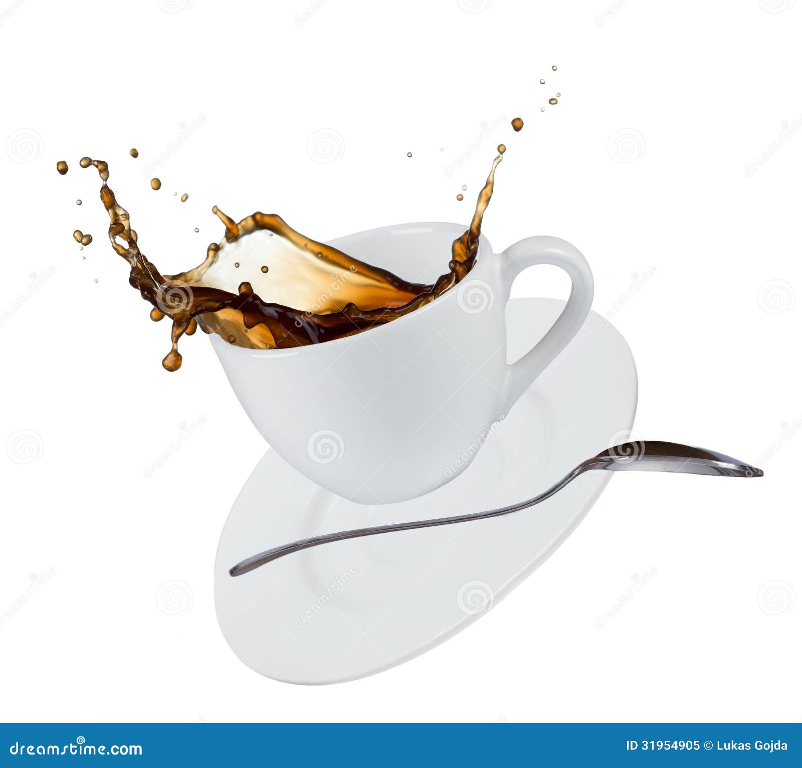 Coffee splash stock image. Image of dropped, cube, isolated - 31954905