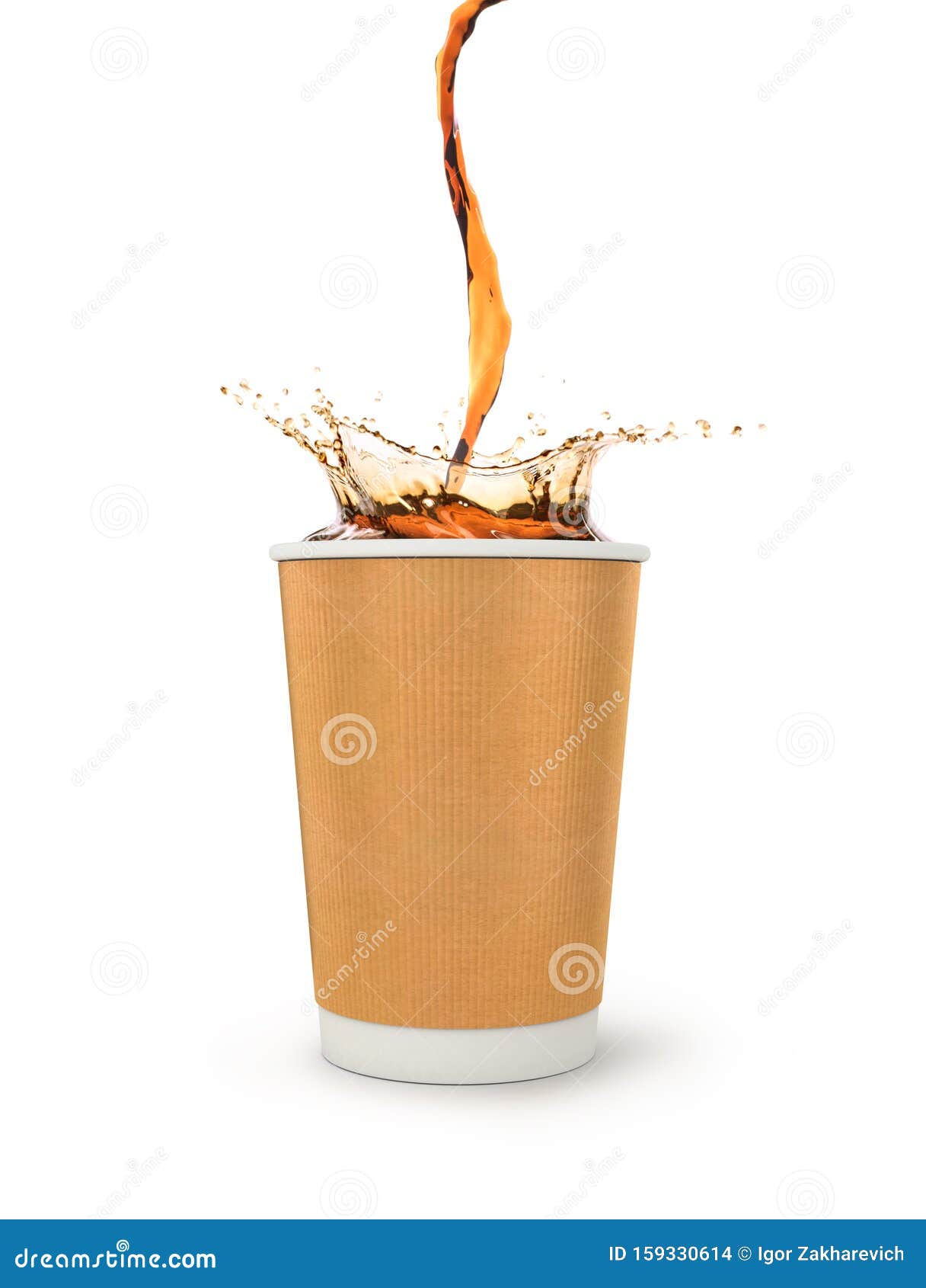 Coffee Splash in Paper Cup Isolated Stock Photo - Image of paper, pour ...