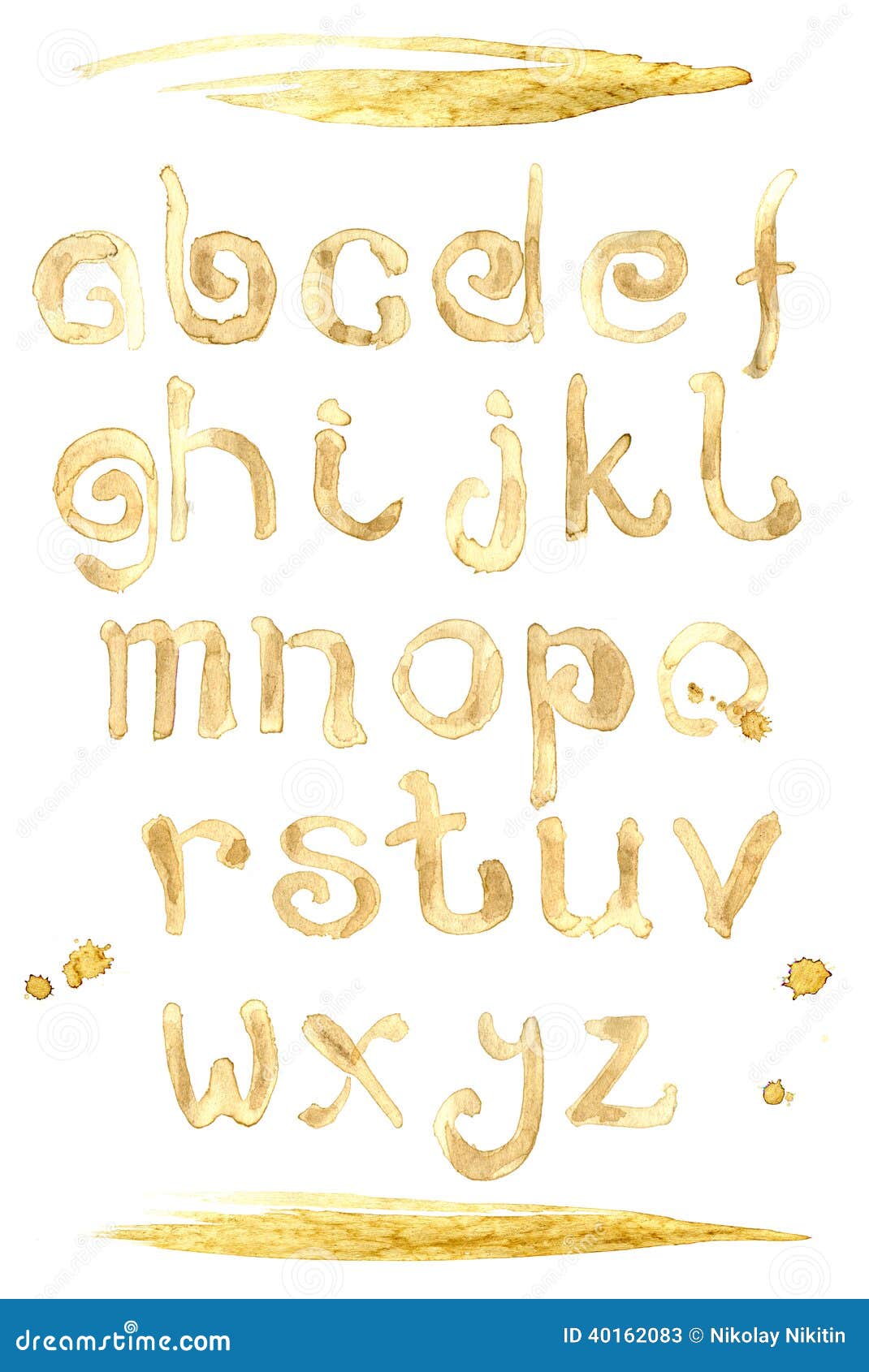 Coffee Splash Special Font, Abc A-z Small Letters Royalty-Free Stock ...