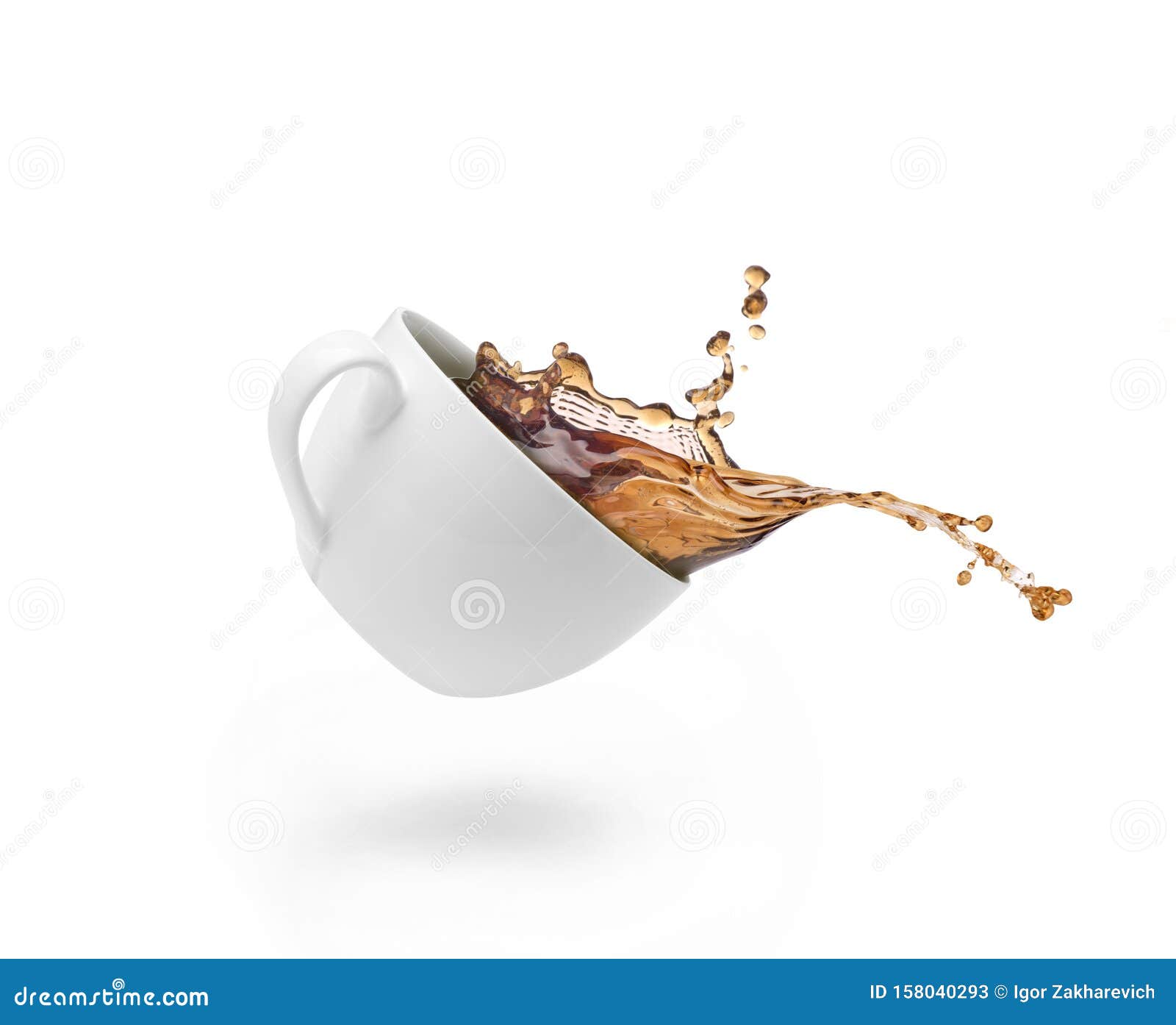 Coffee Splash in White Cup Isolated Stock Image - Image of drop, drink ...