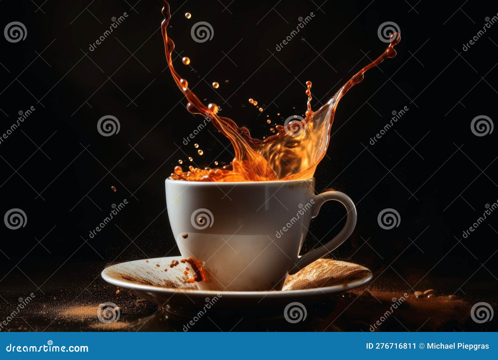 Coffee Splashing in a Coffee Cup Created with Generative AI Technology ...