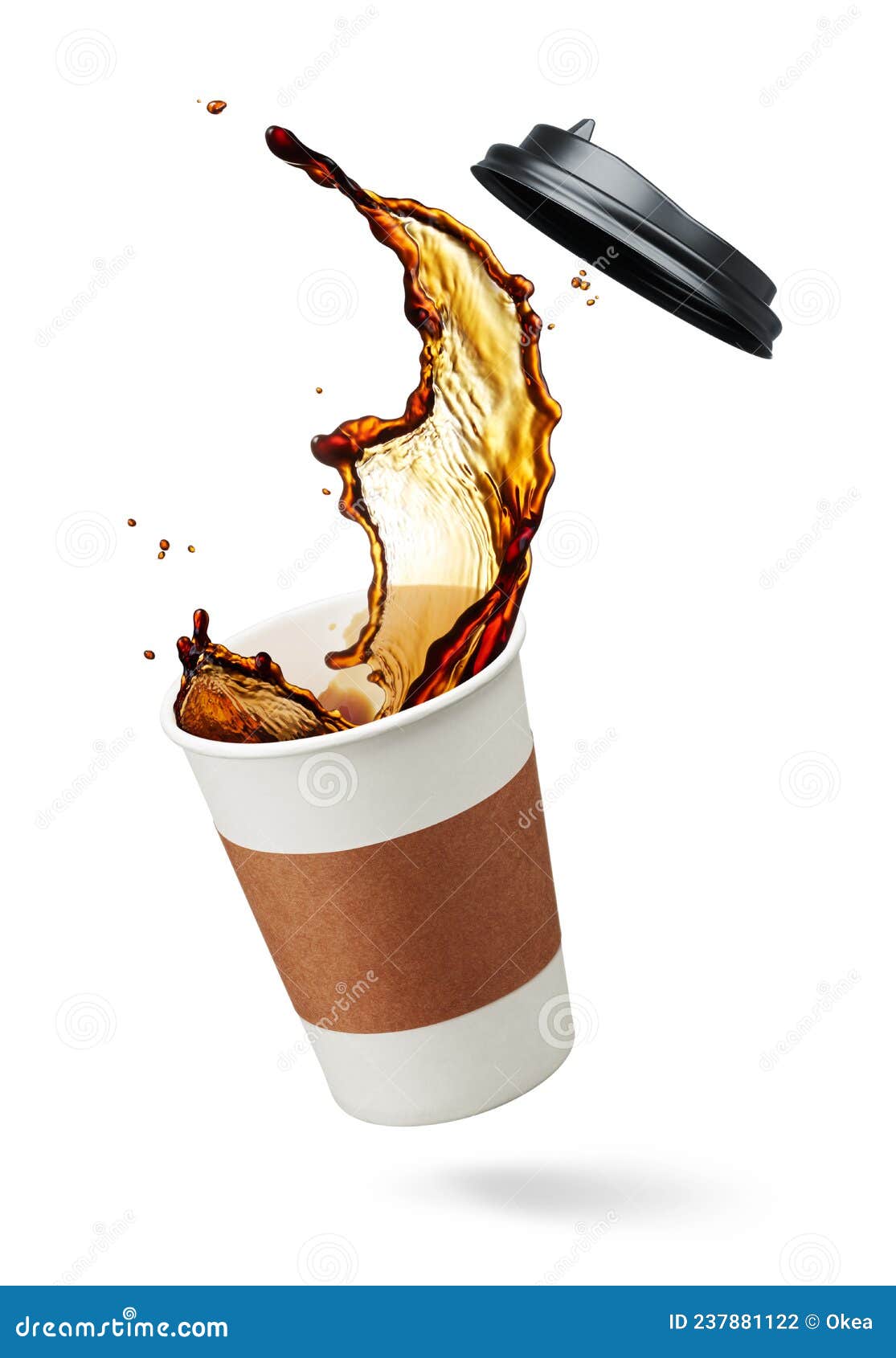 Coffee splashing stock photo. Image of isolated, motion - 237881122
