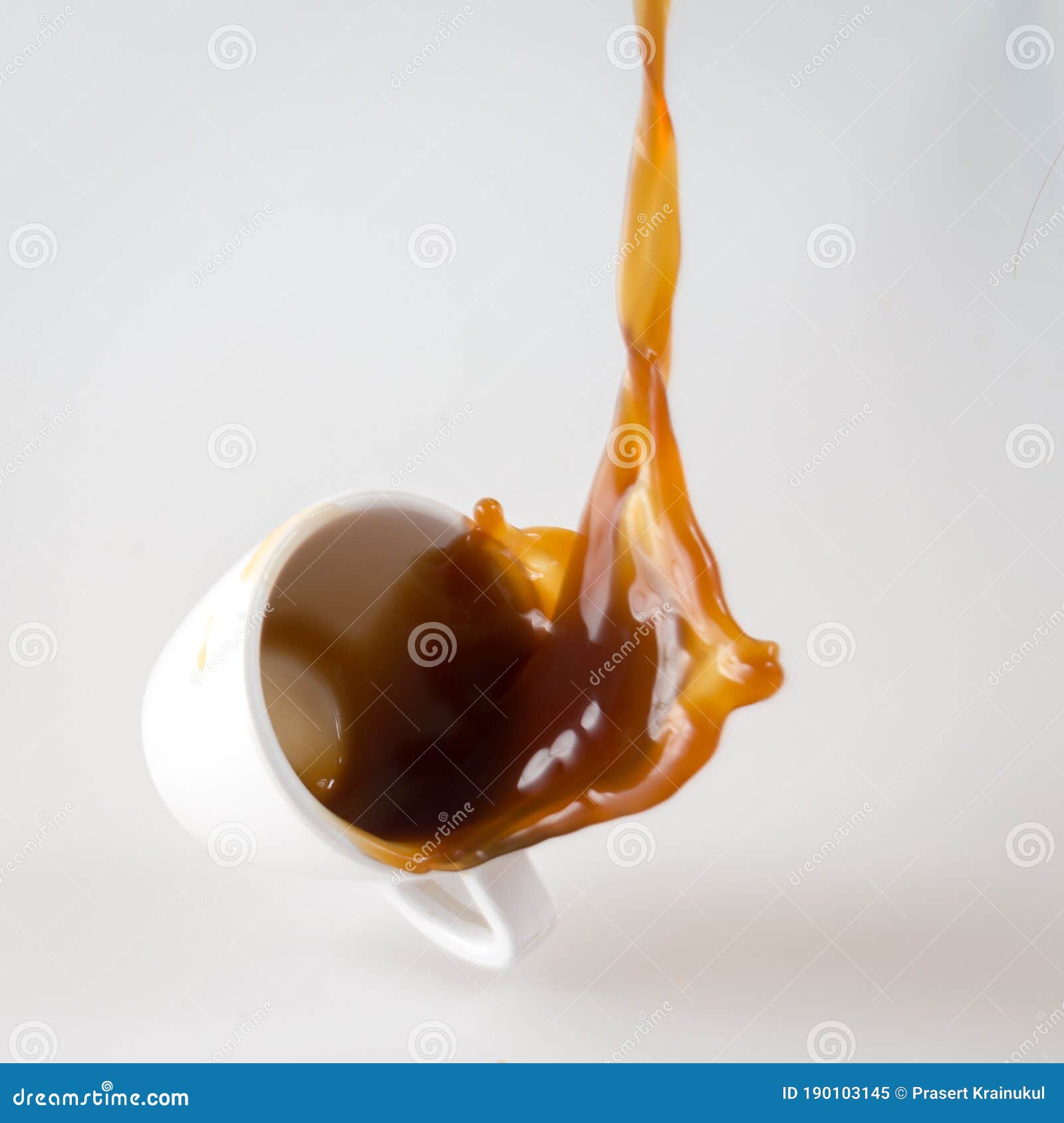Coffee Splashing Out of a Cup Isolated on White Stock Image - Image of ...