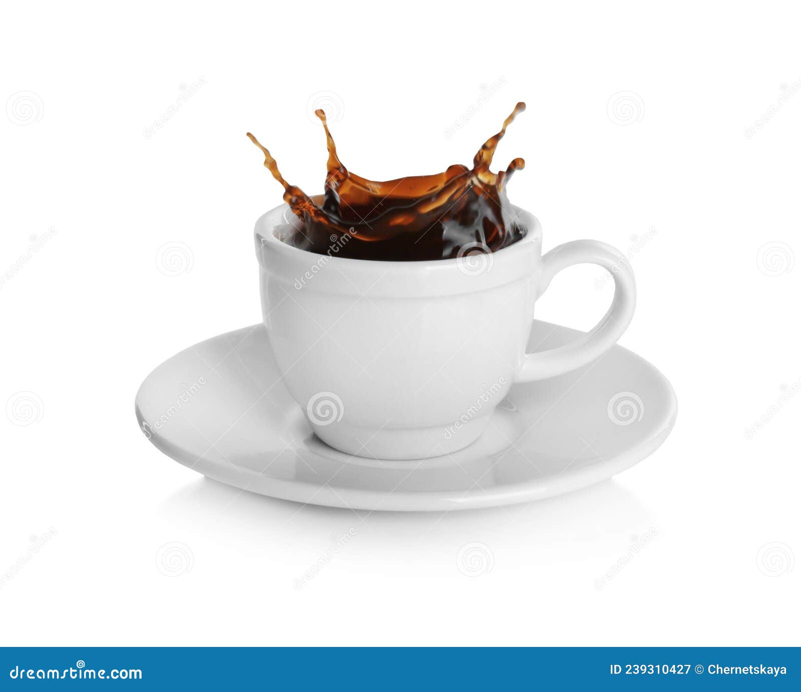 Coffee Splashing Out of Cup on White Background Stock Image - Image of ...