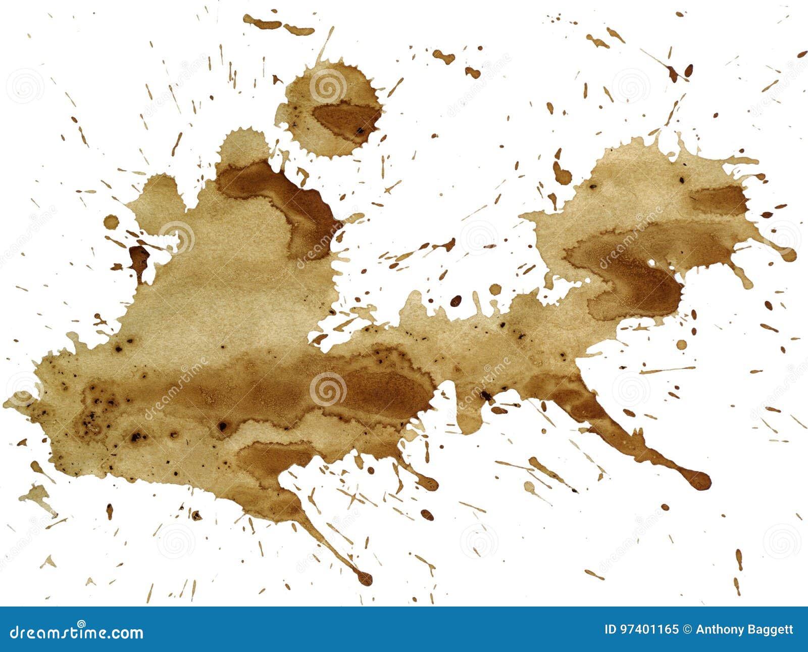 Coffee splatter stock image. Image of isolated, dirty - 97401165