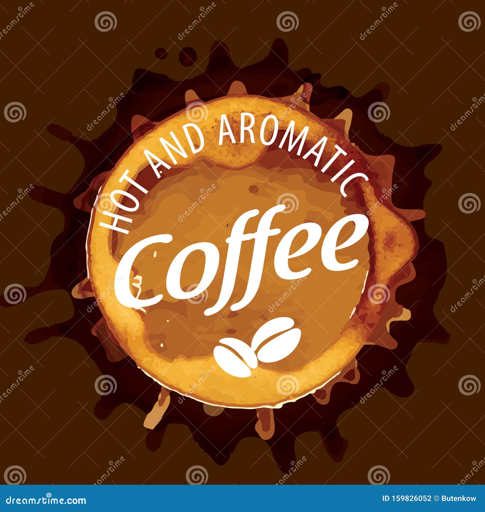 Coffee Splatter. Vector Illustration On Brown Background ...