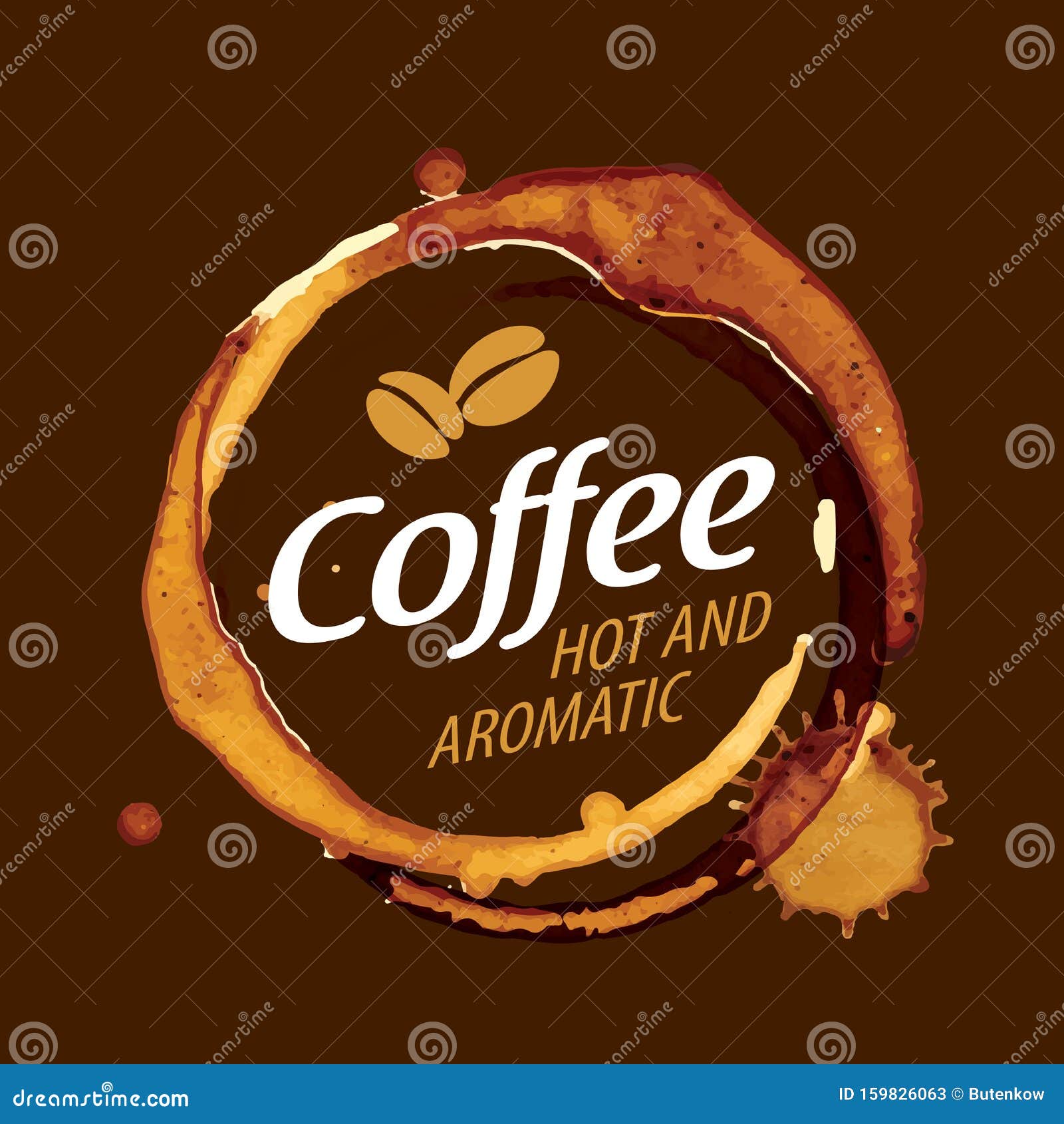 Coffee Splatter. Vector Illustration On Brown Background ...