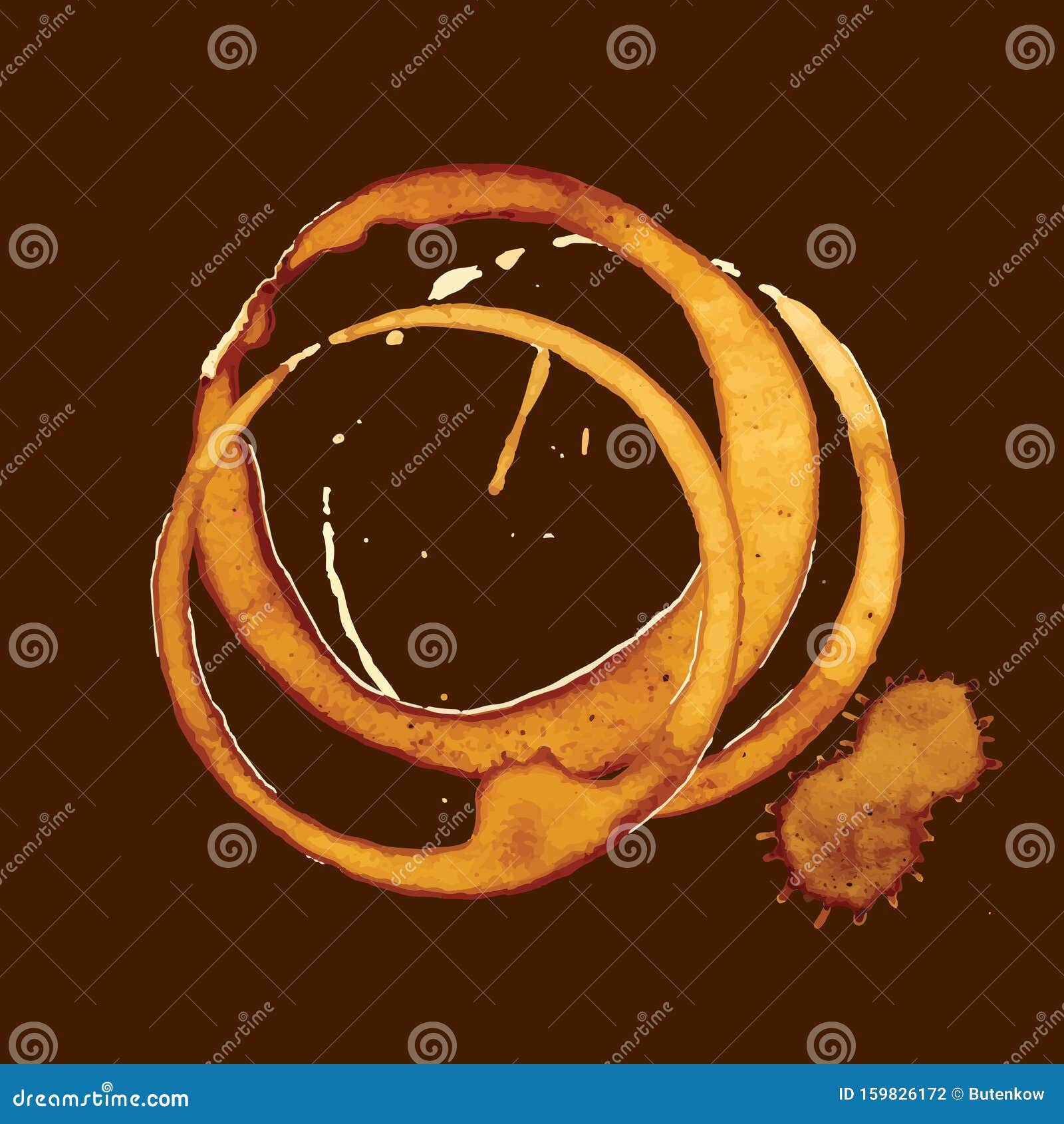Coffee Splatter. Vector Illustration on Brown Background Stock Vector ...