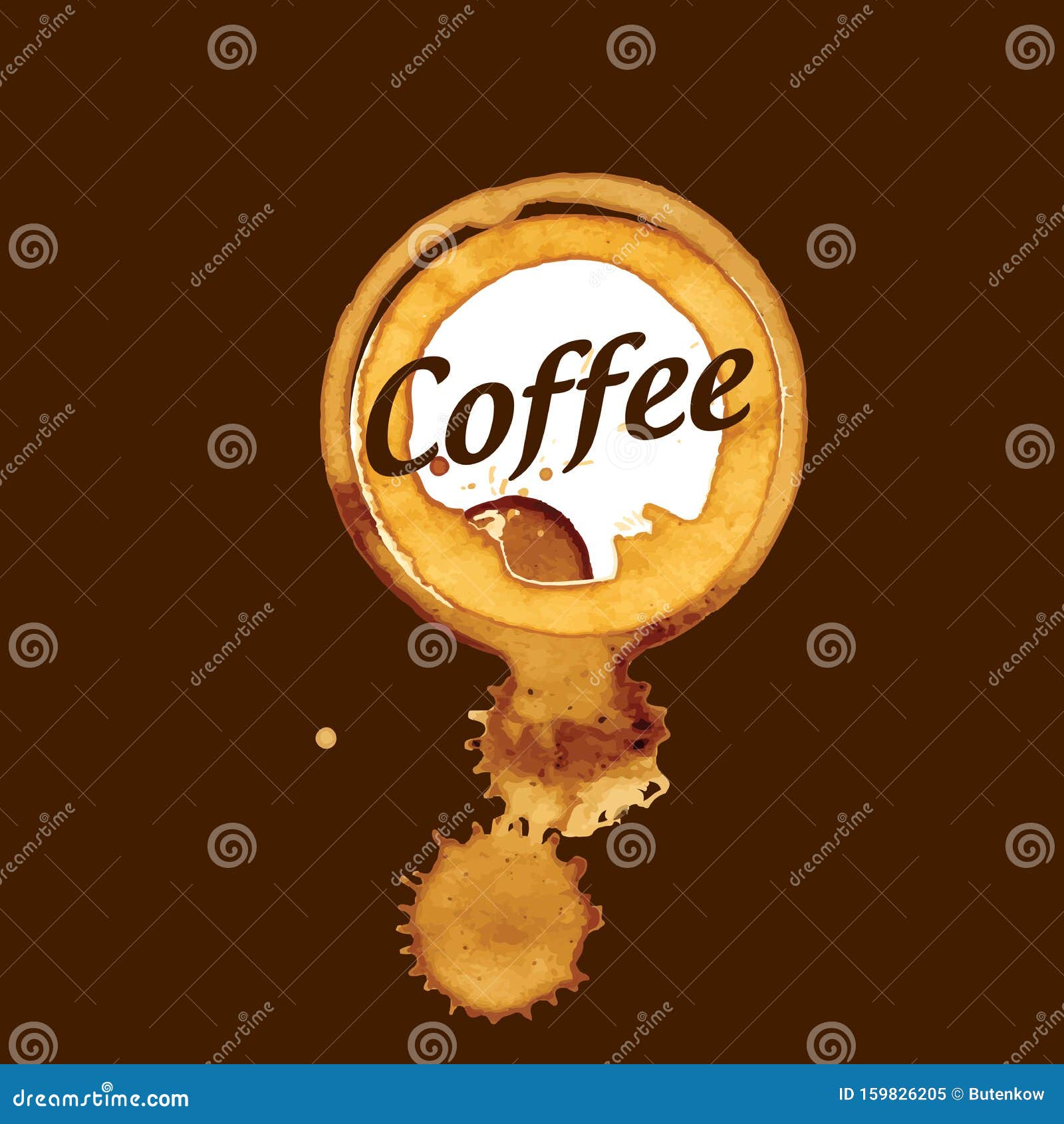 Coffee Splatter. Vector Illustration On Brown Background ...