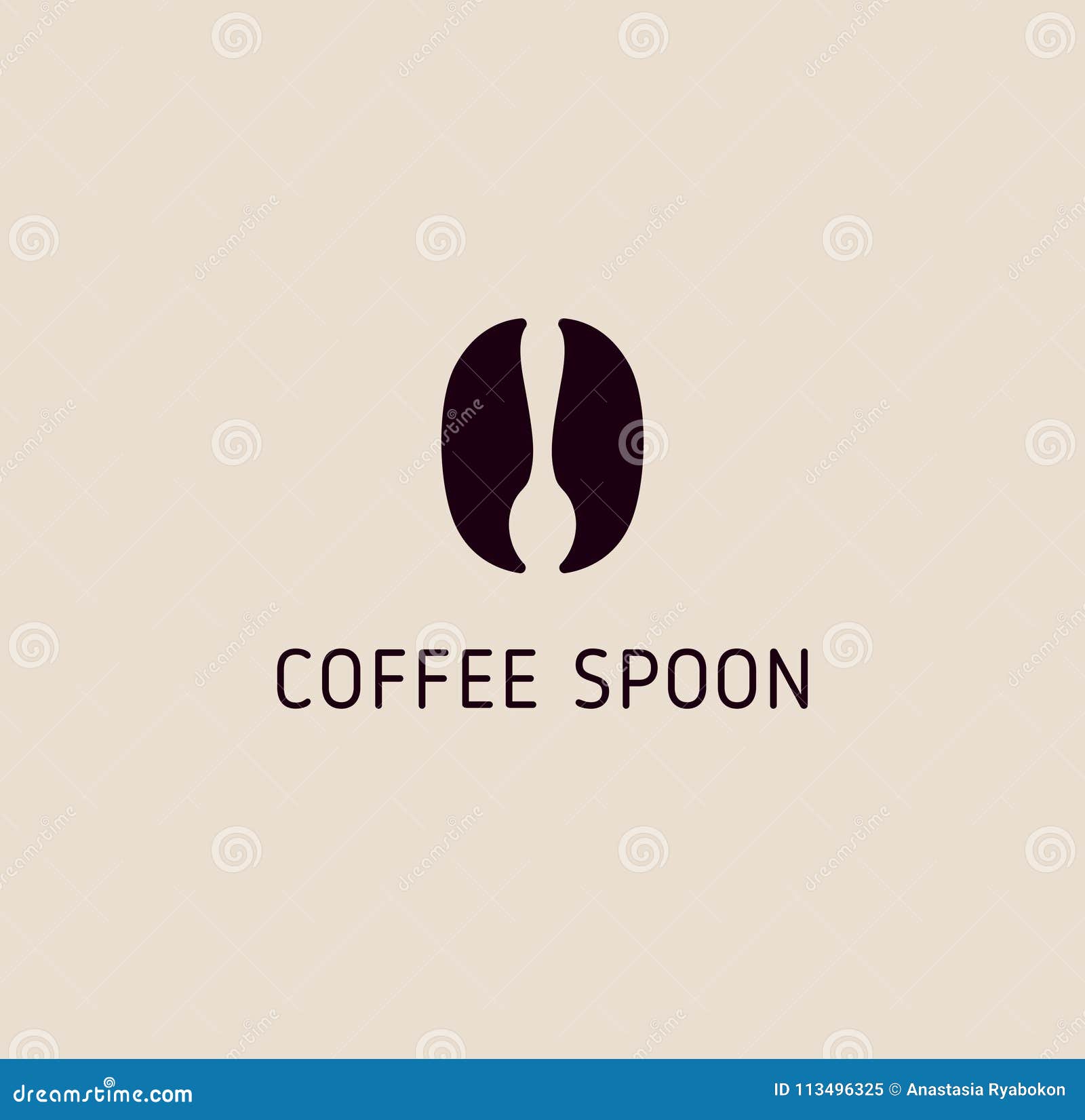 Coffee Spoon Negative Space Logo Stock Vector - Illustration of cafe ...