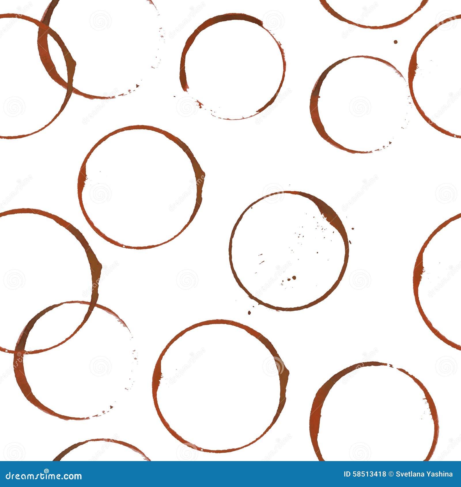 Coffee Stain Circles Pattern Stock Vector - Illustration of card, brown ...