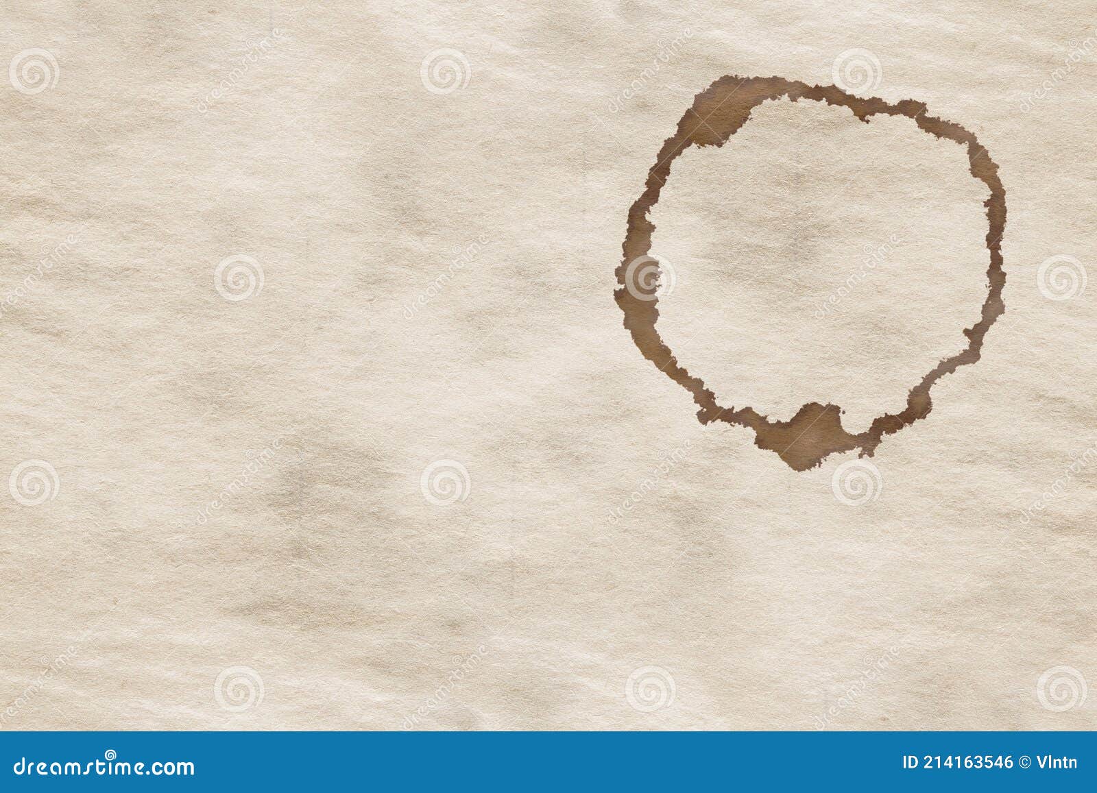 Coffee stain on paper stock illustration. Illustration of blank - 214163546
