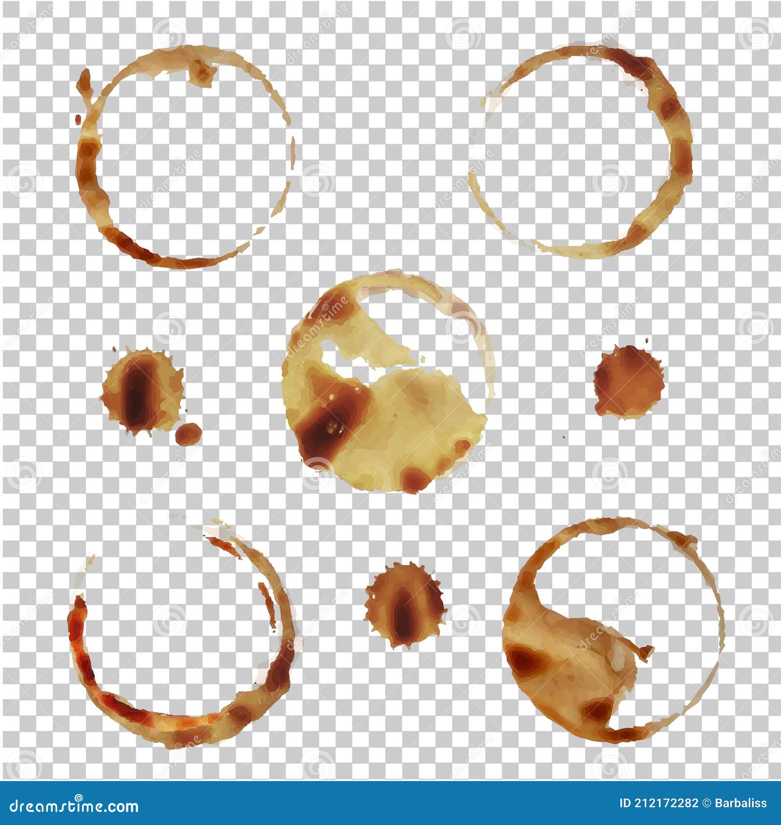 Coffee Stain Set Isolated stock vector. Illustration of espresso ...
