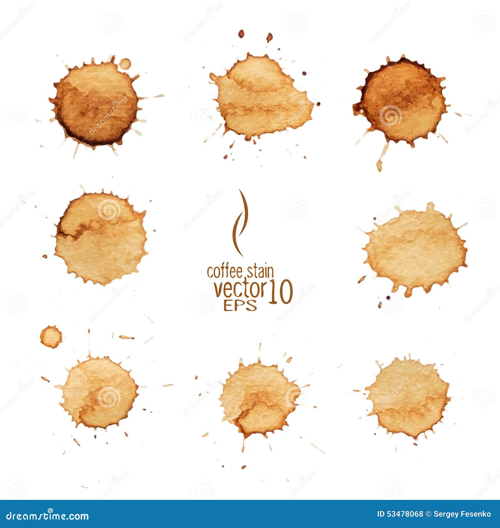 Coffee Stain Watercolor Vector. | CartoonDealer.com #53478068