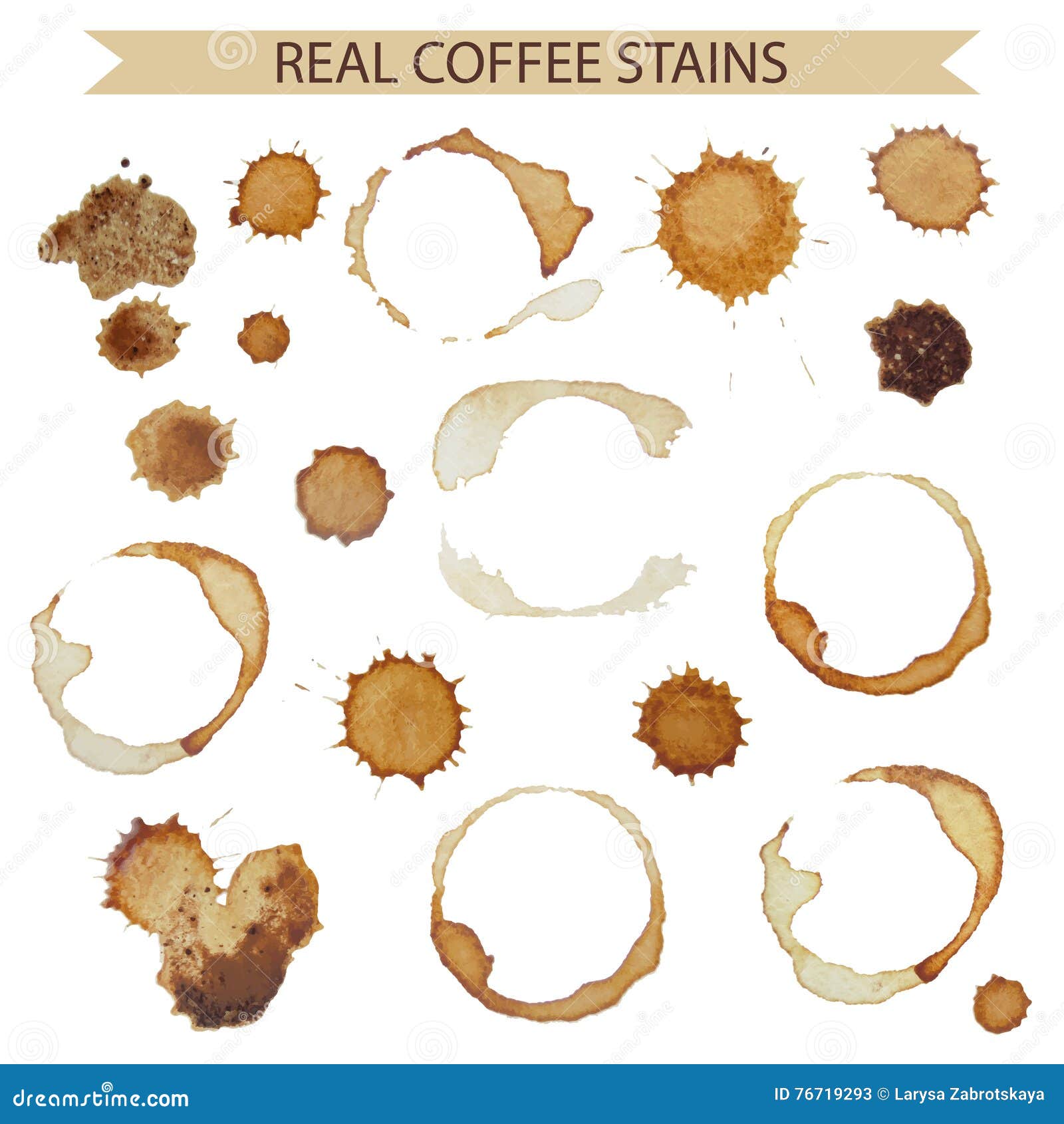 Coffee stains stock vector. Illustration of cafe, grain - 76719293