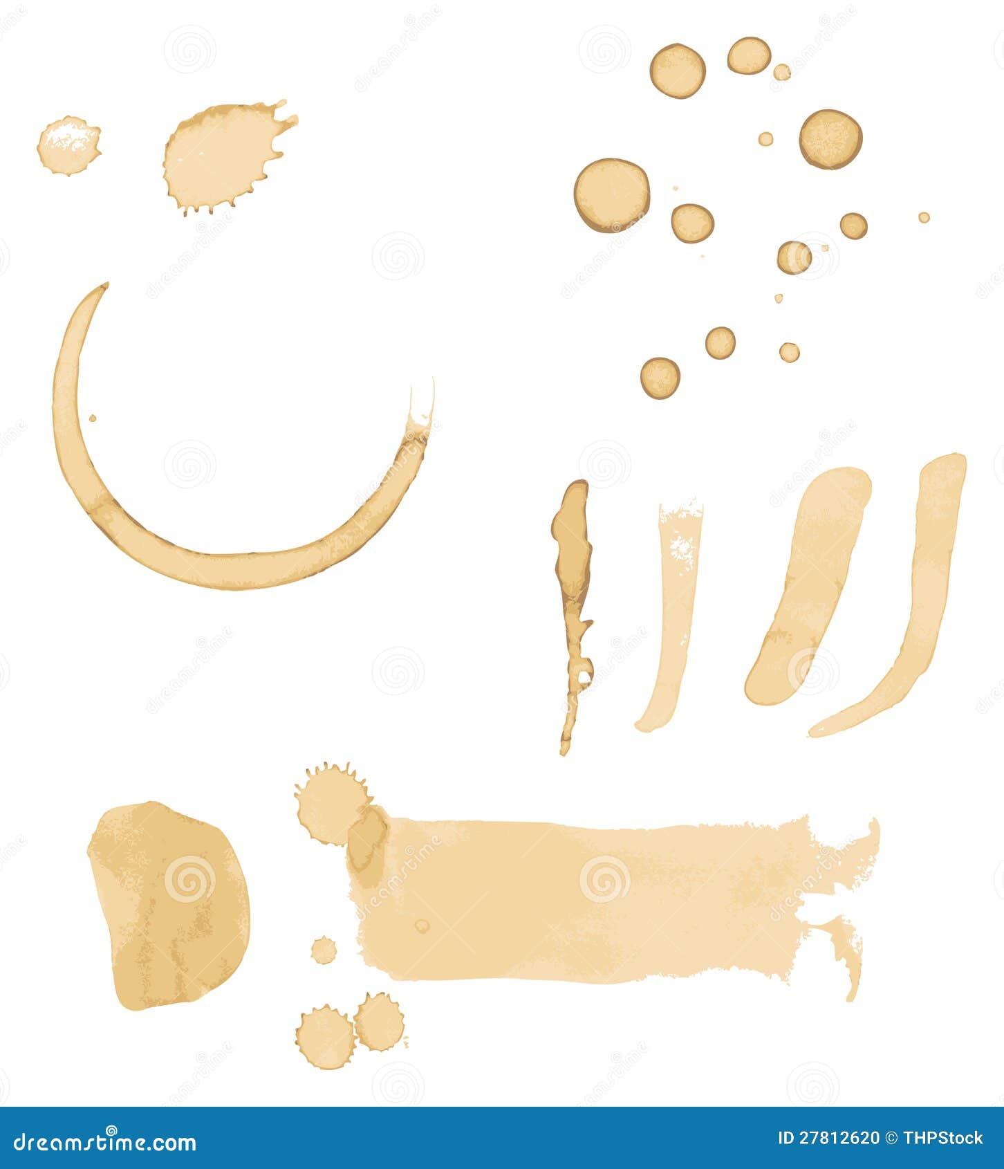 Coffee Stains. Vector Illustration On White Background. Traces Coffee ...