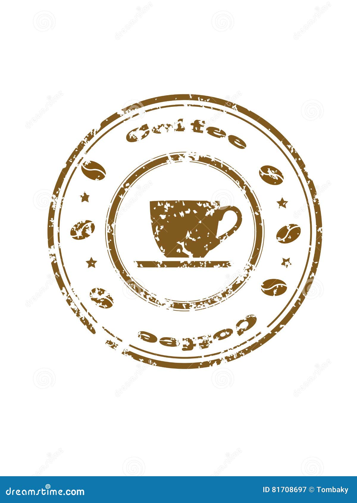 Coffee stamp stock illustration. Illustration of morning - 81708697
