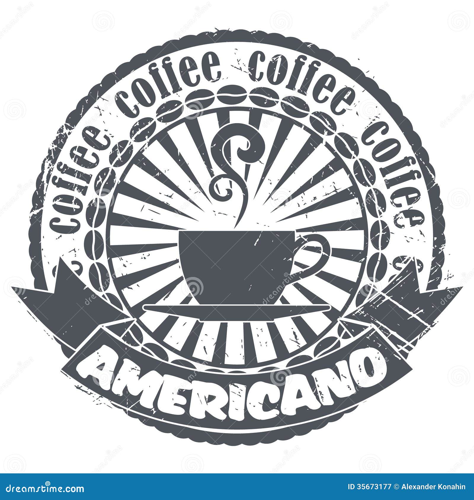 Coffee stamp stock vector. Illustration of brown, black - 35673177