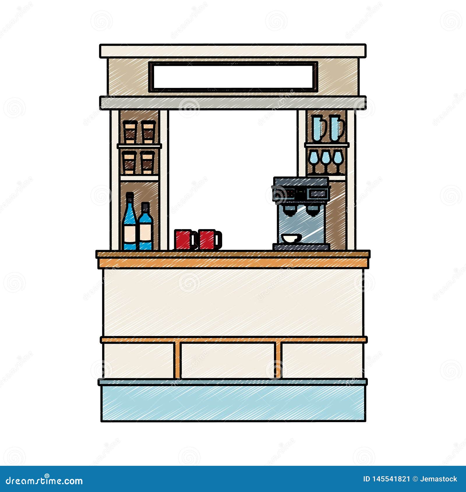 Coffee Stand Isolated Scribble Stock Vector - Illustration of ...