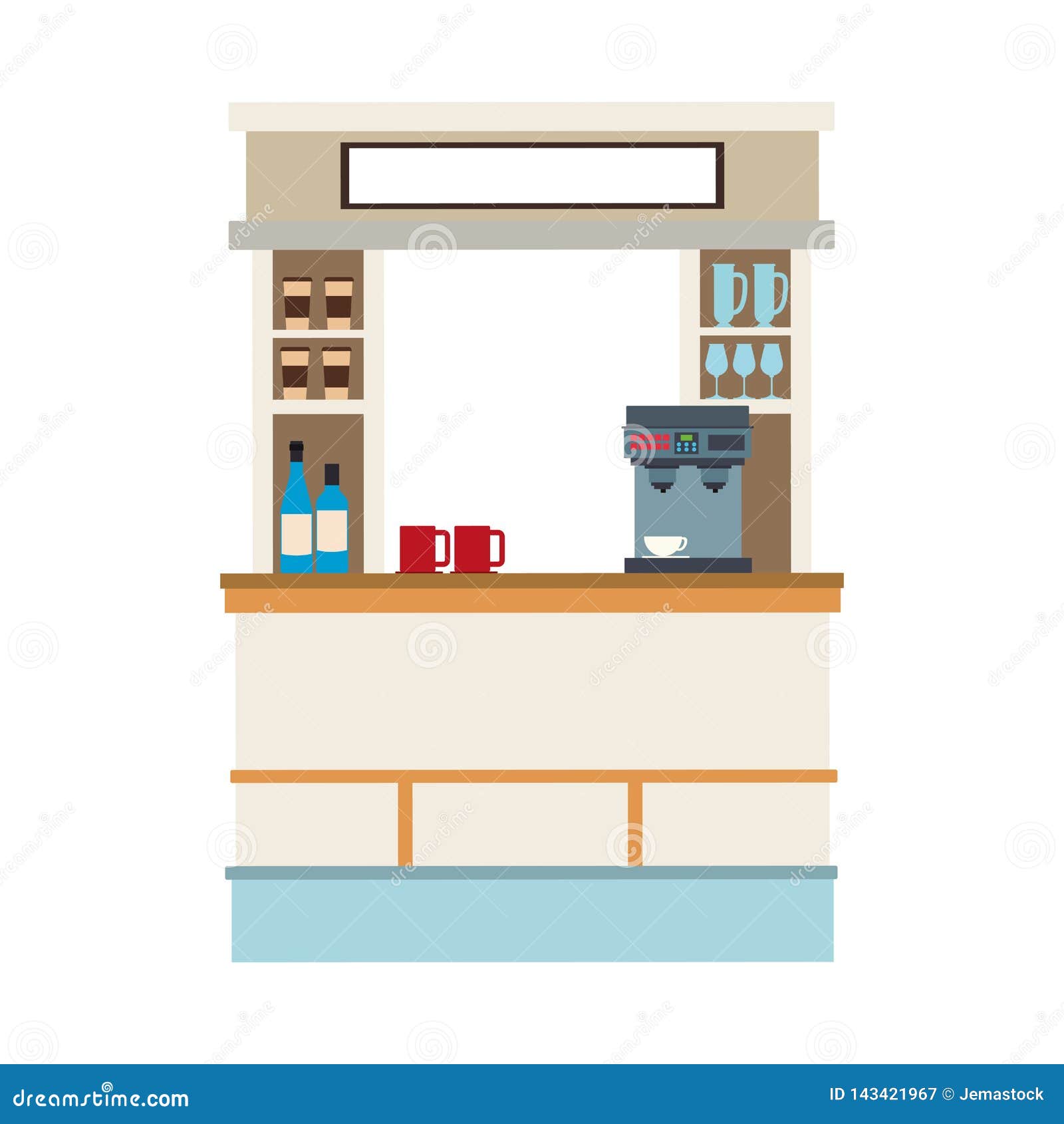 Coffee stand isolated stock vector. Illustration of kiosk - 143421967