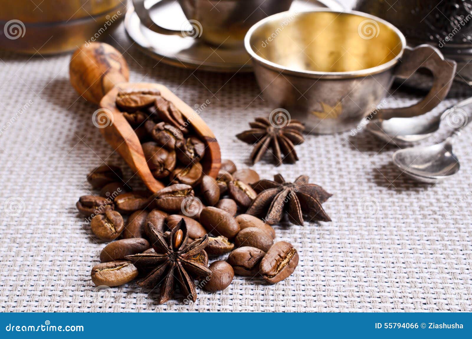 Coffee and star anise stock photo. Image of bean, drink - 55794066