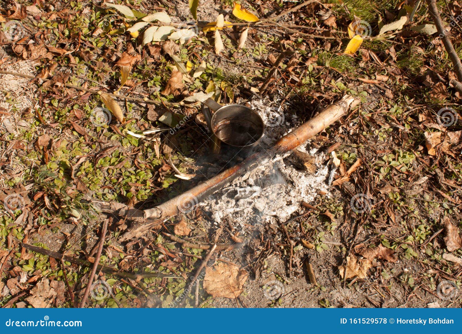 Coffee in Steel Cup on Fire and Smoke Stock Photo - Image of background ...
