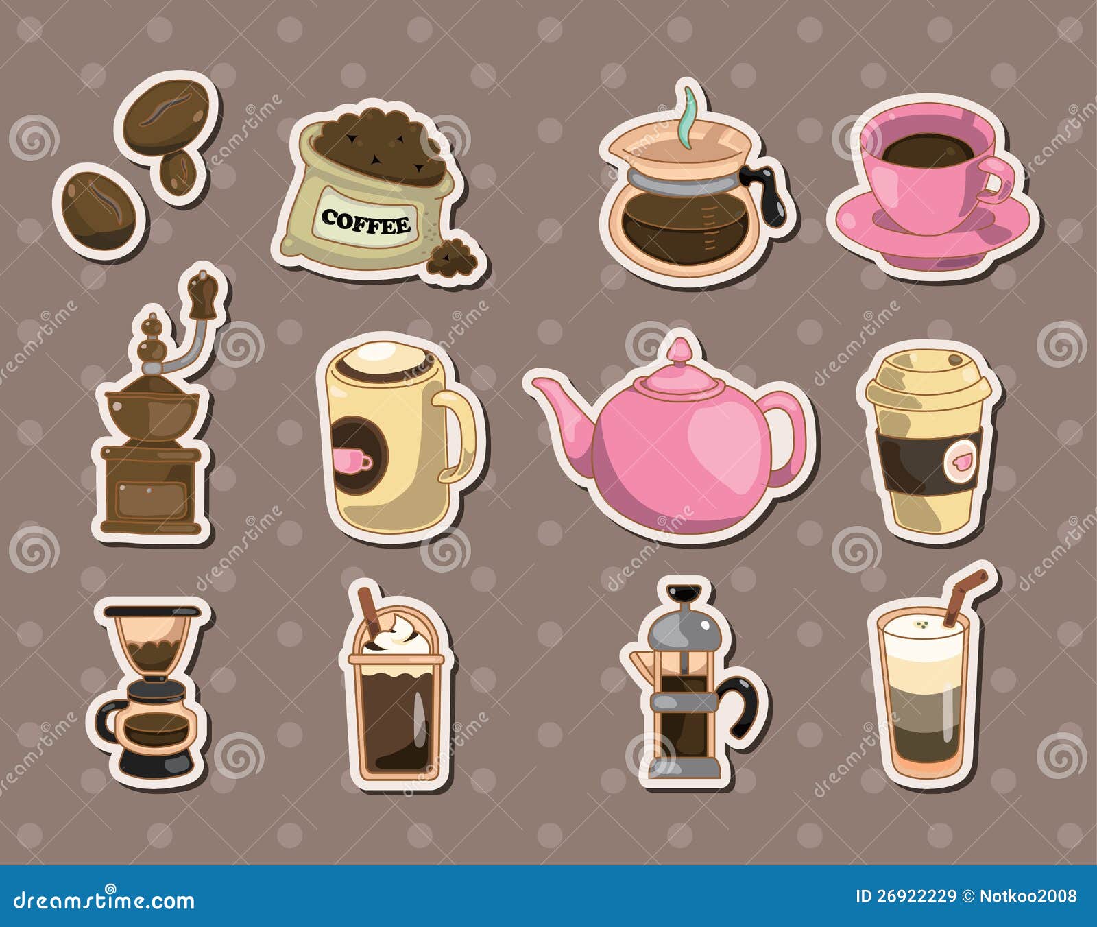 Coffee Stickers Vector Illustration | CartoonDealer.com #24724310