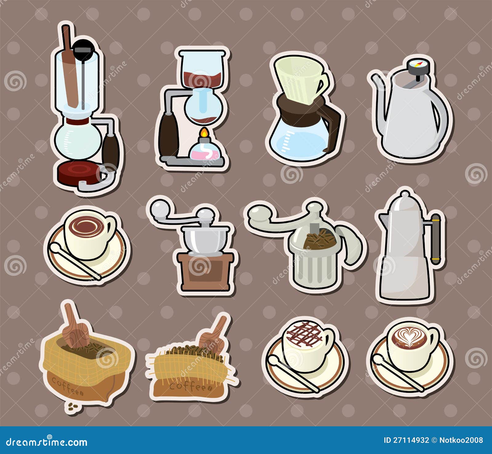Coffee Stickers Vector Illustration | CartoonDealer.com #24724310