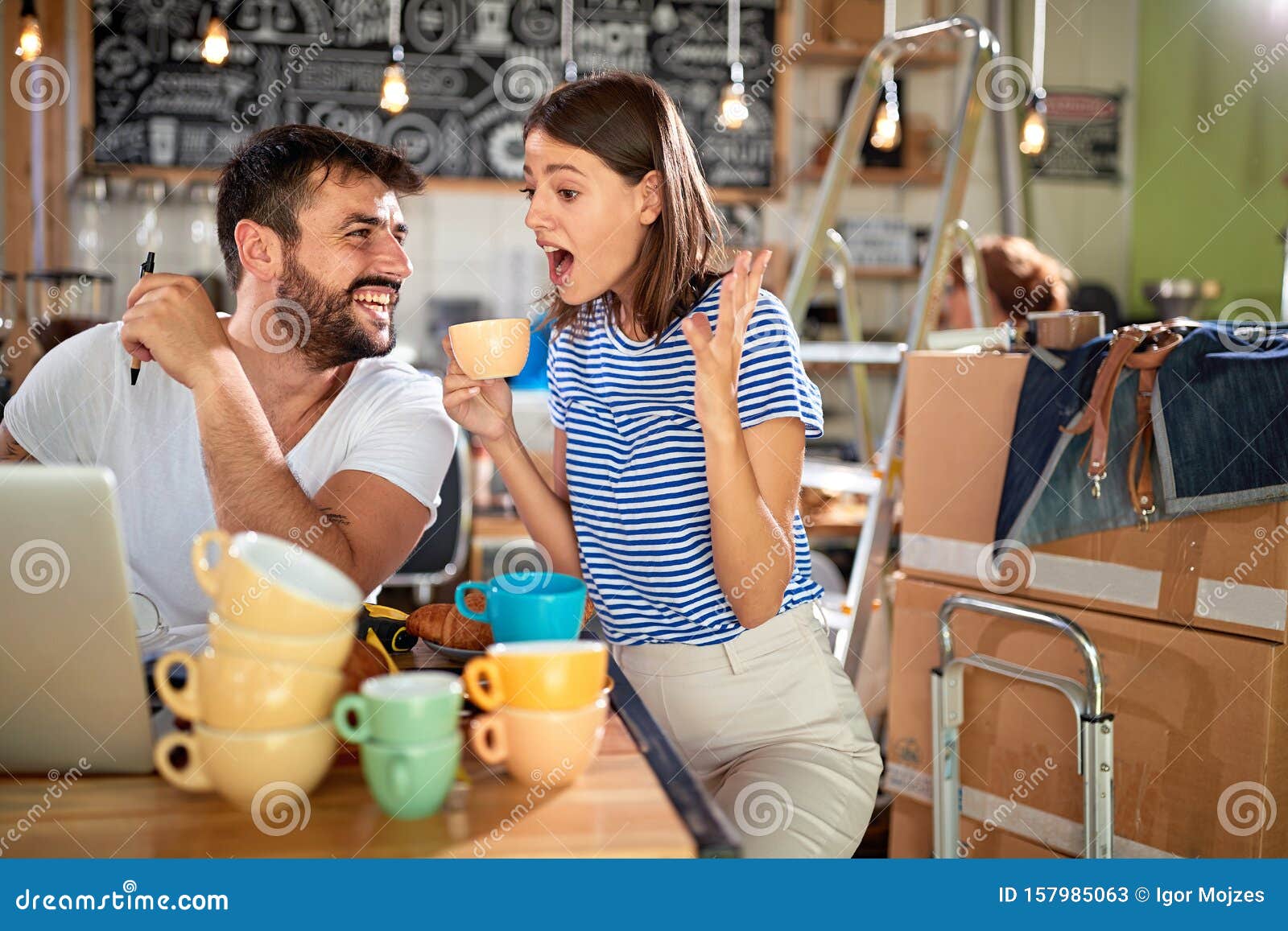 Coffee Store Owner Opens Their New Coffee Shop Stock Image - Image of ... Coffee Store Owner Opens Their New Coffee Shop Stock Image - Image of ...