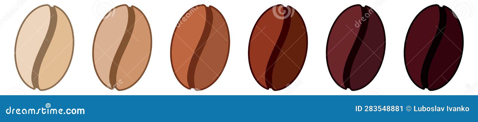 Coffee Strength Scale, Different Colour Beans To Show Intensity or ...