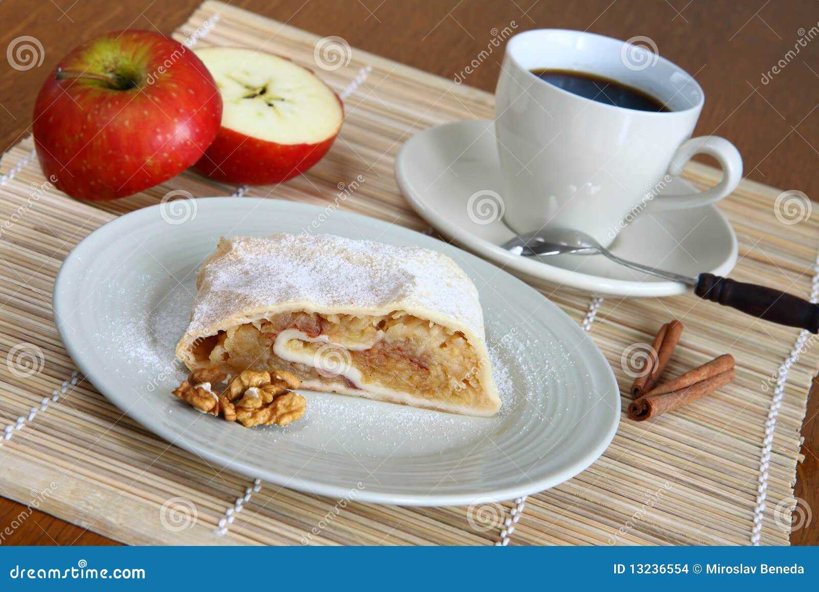 Coffee and strudel stock photo. Image of dessert, cooking - 13236554