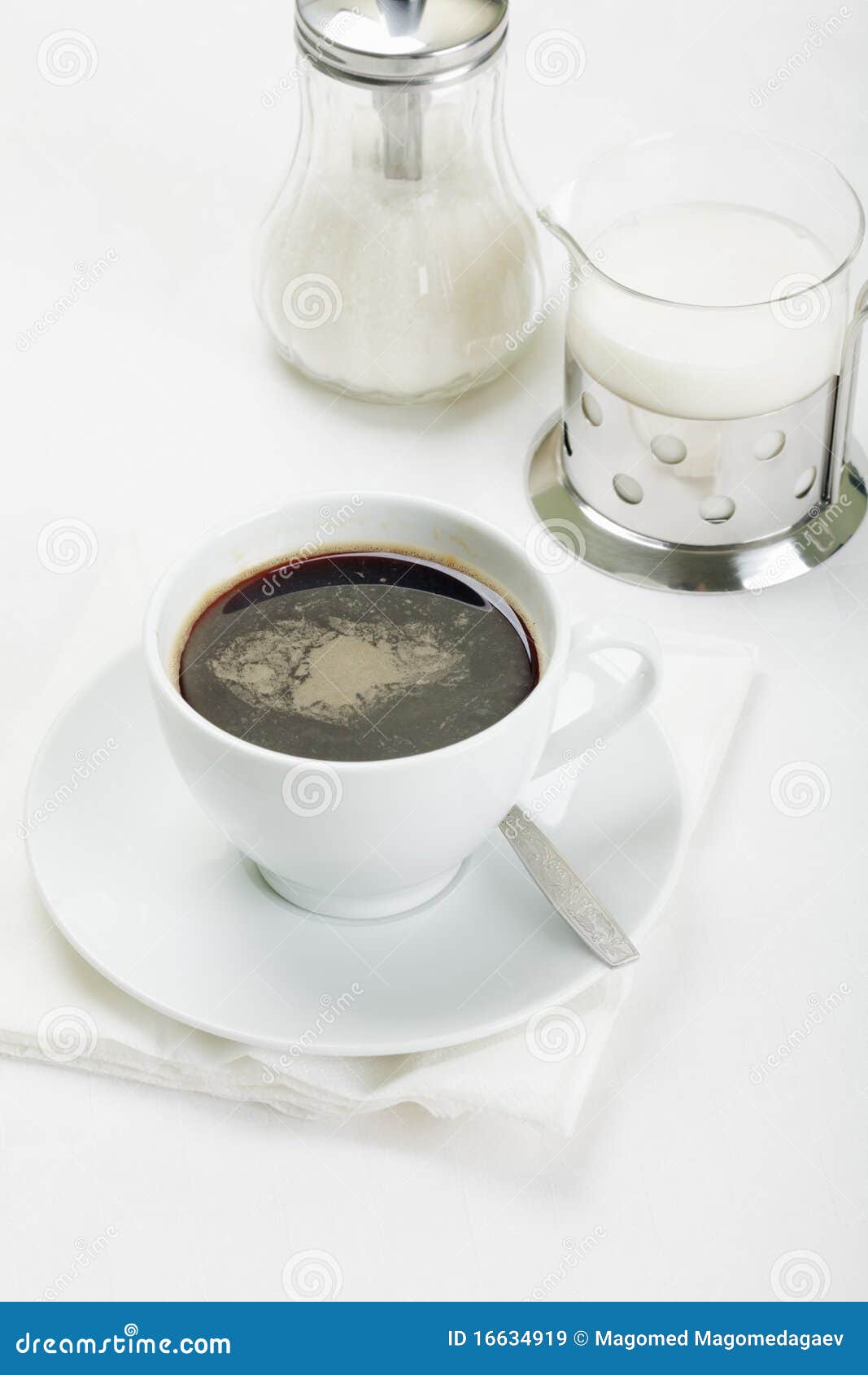 Coffee with sugar and milk stock image. Image of espresso - 16634919