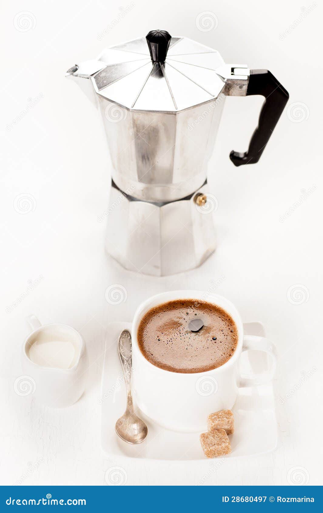 Coffee with sugar and milk stock image. Image of milk - 28680497
