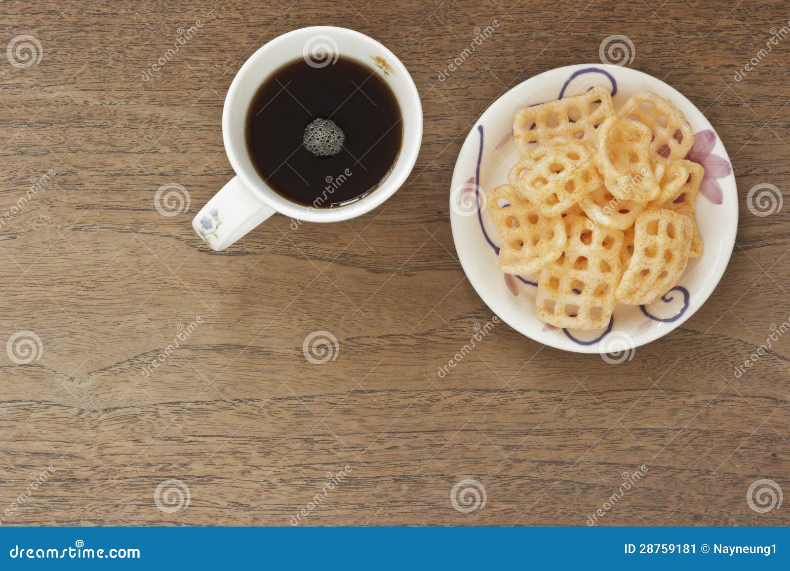 Coffee and sweet crispy stock image. Image of foam, black - 28759181