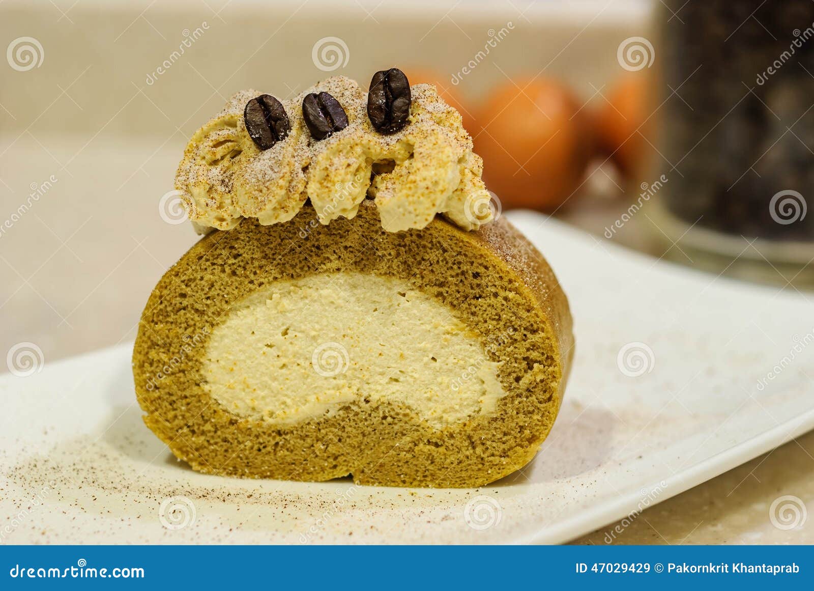 Coffee Swiss Roll stock image. Image of care, fresh, baked - 47029429