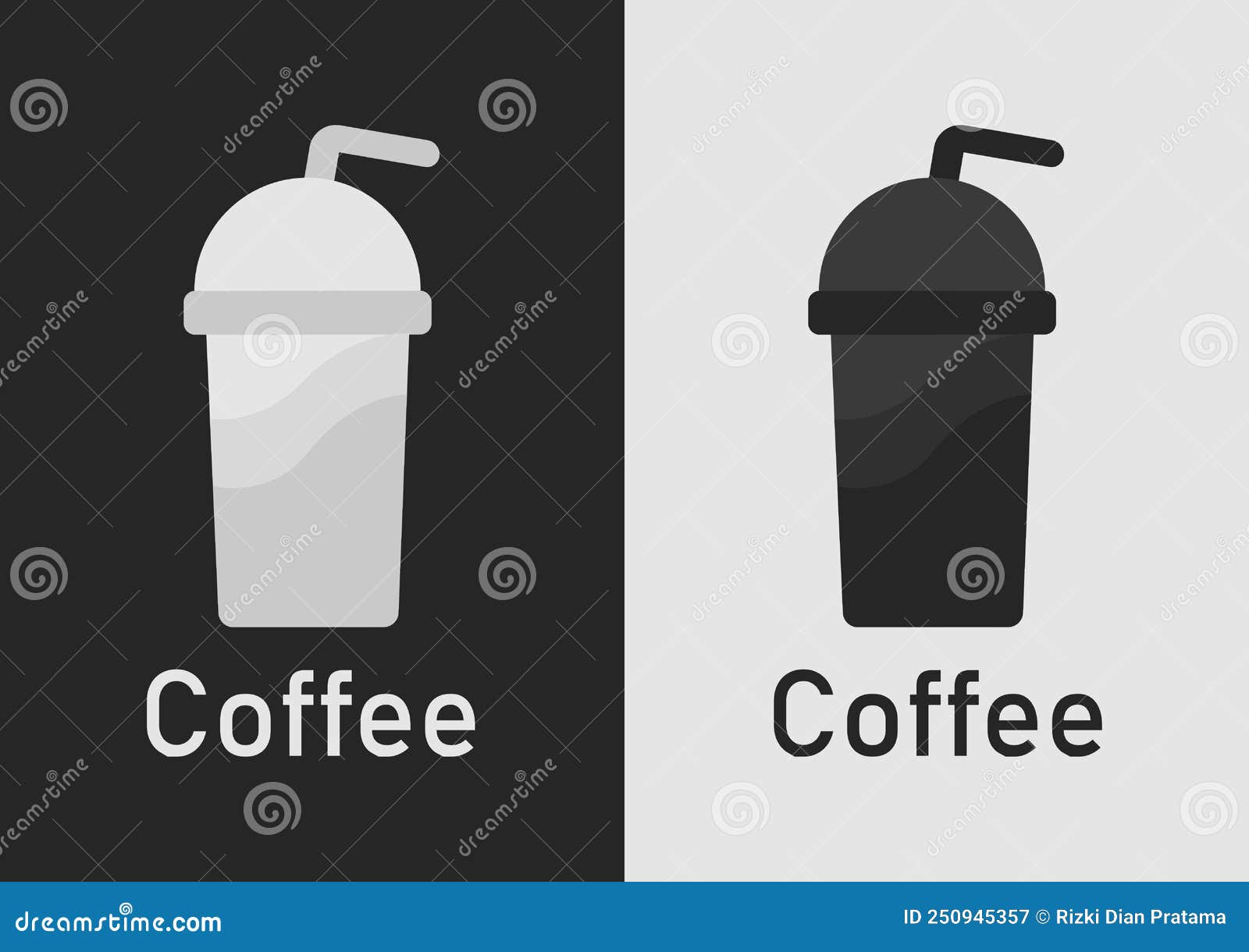 Coffee Symbol with Simple Style and Font Below Stock Vector ...