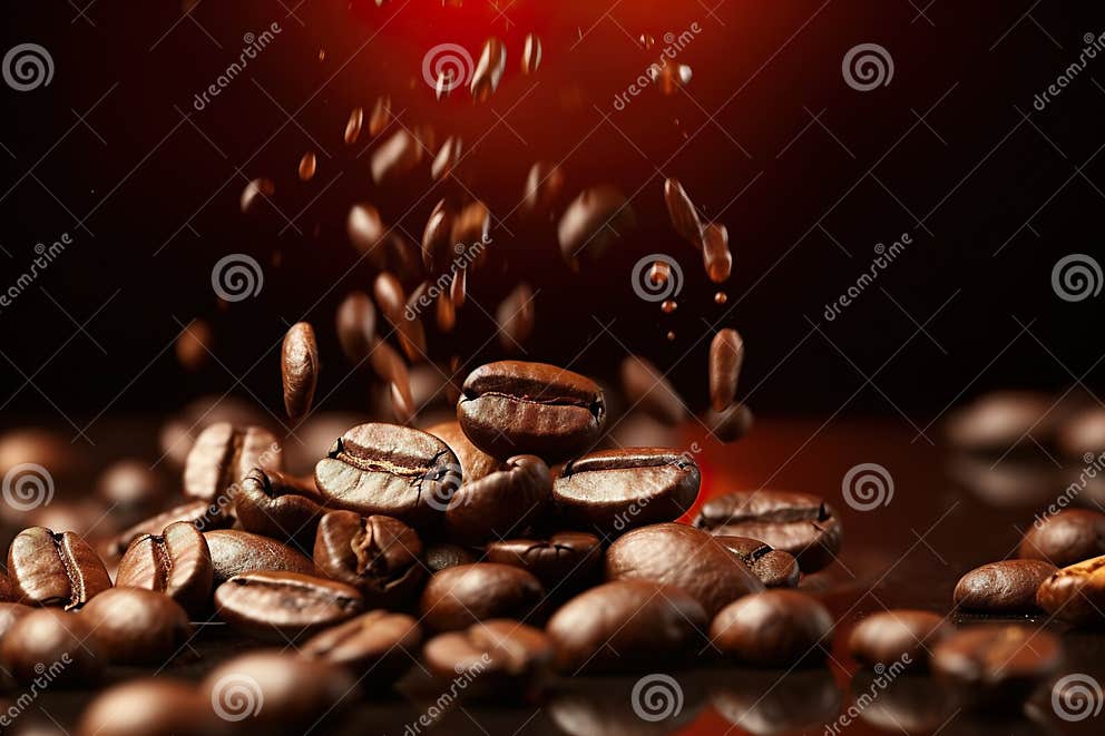 Coffee Symphony: Dancing Coffee Beans. Stock Illustration ...