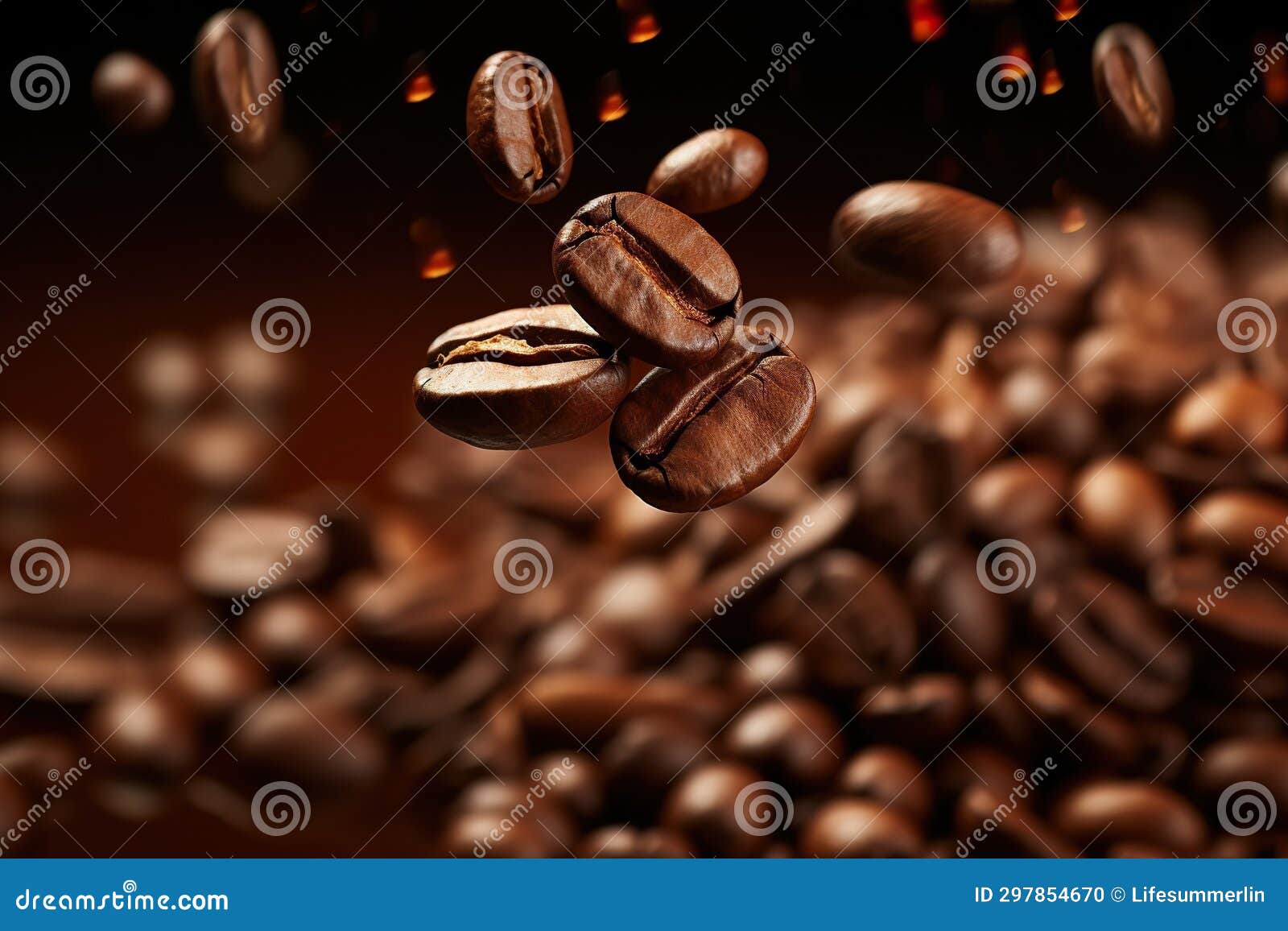Coffee Symphony: Dancing Coffee Beans. Stock Illustration ...